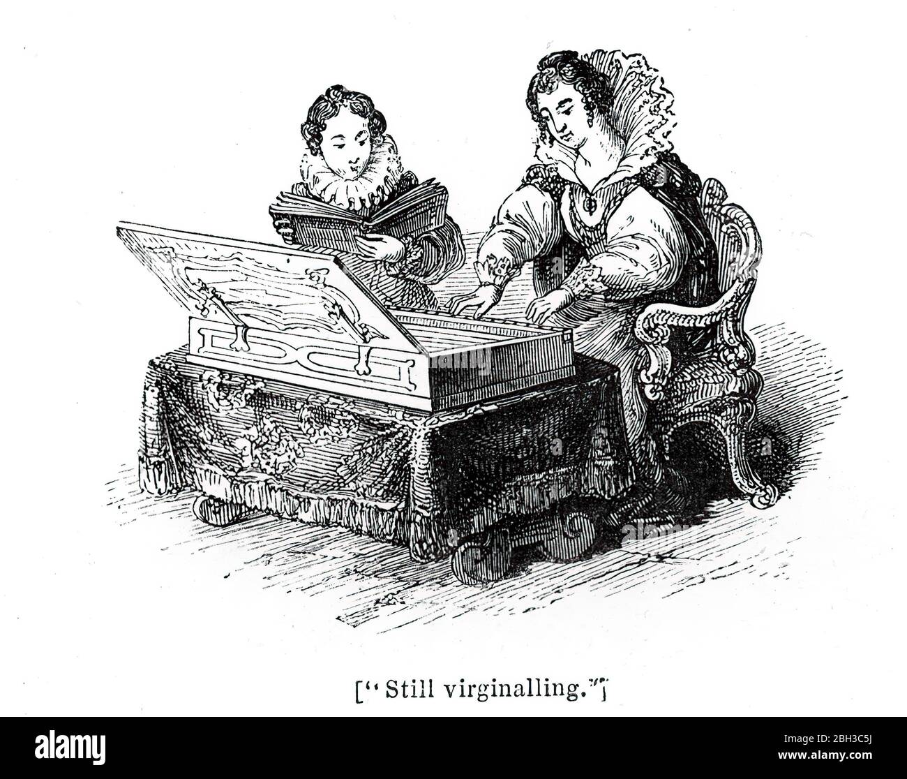 Victorian illustration (reading and writing Stock Photo - Alamy
