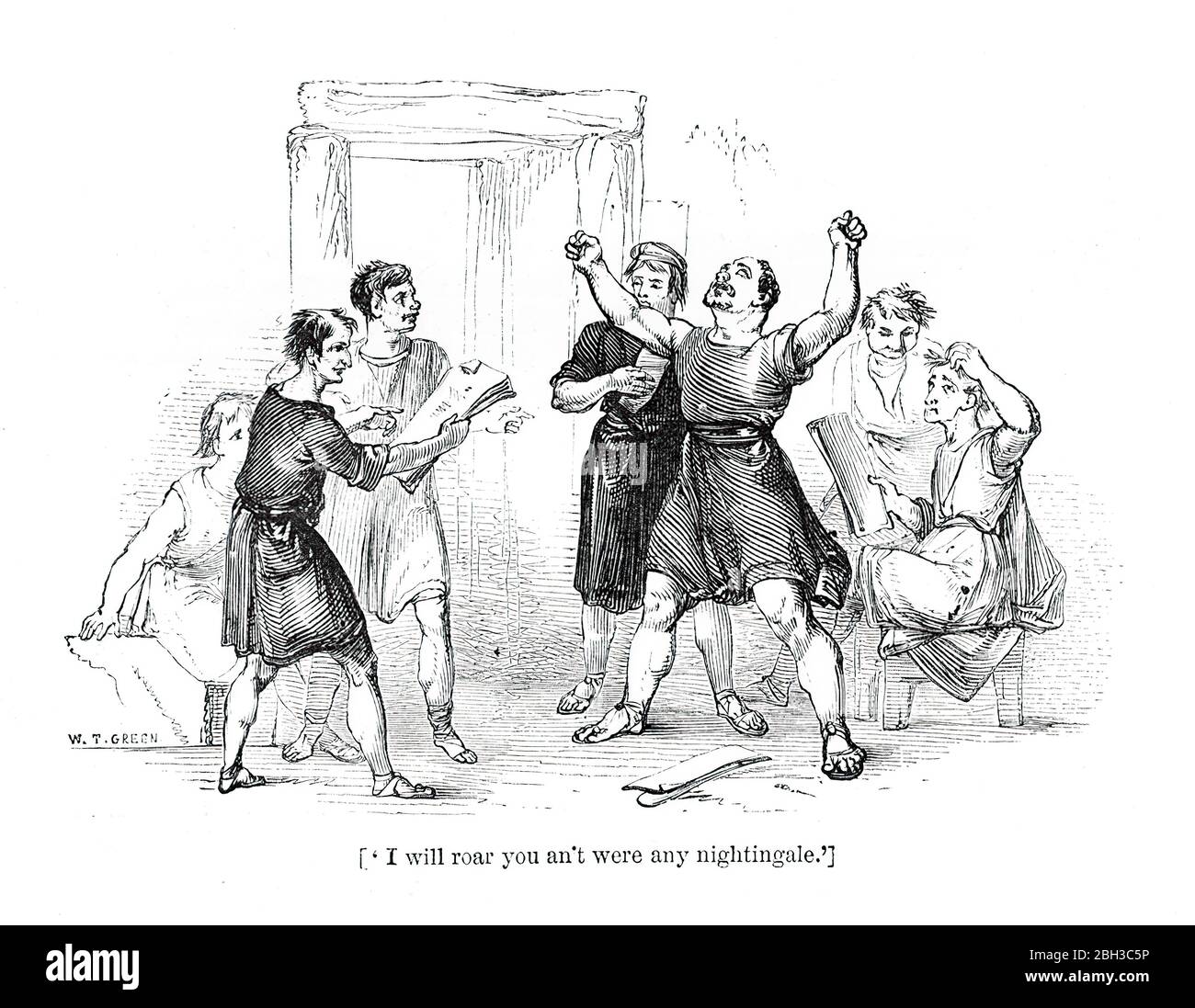 Victorian illustration (reading and writing Stock Photo - Alamy