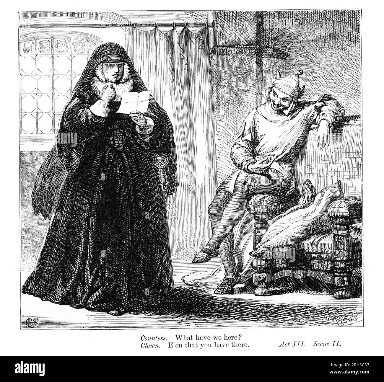 Victorian illustration (reading and writing Stock Photo - Alamy