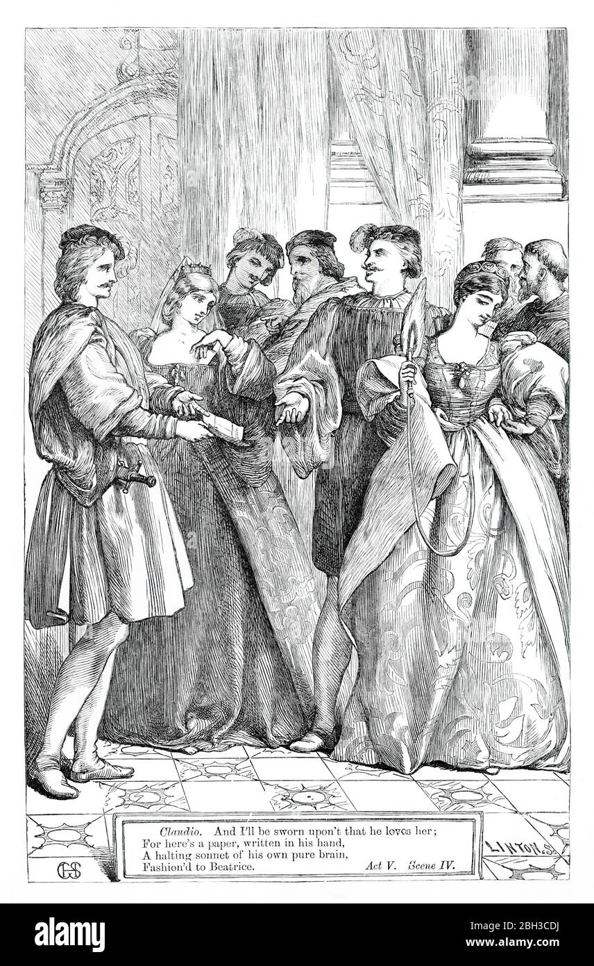 Victorian illustration (reading and writing Stock Photo - Alamy