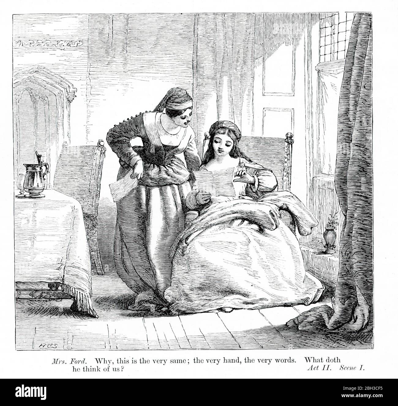 Victorian illustration (reading and writing Stock Photo - Alamy