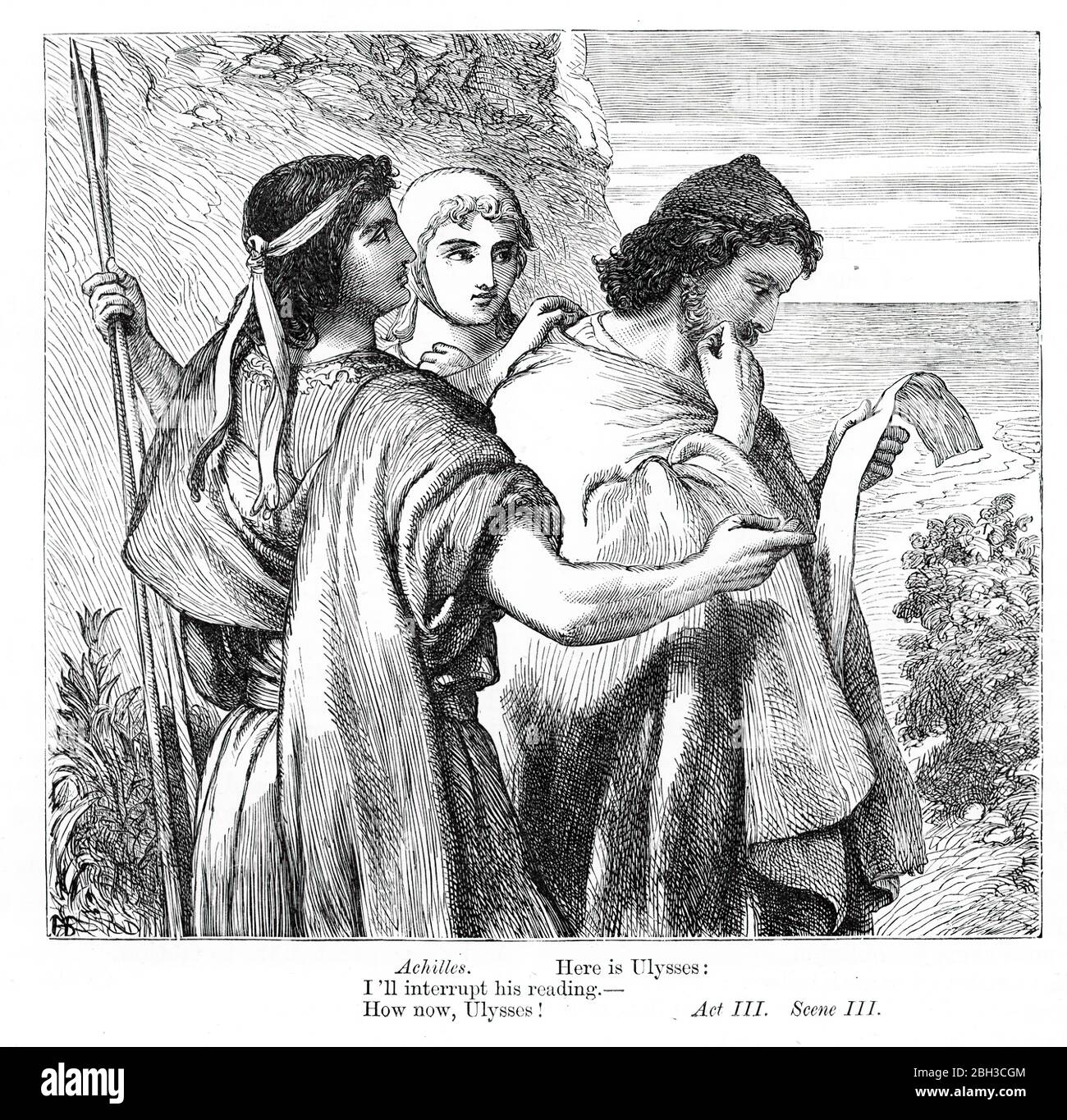 Victorian illustration (reading and writing Stock Photo - Alamy