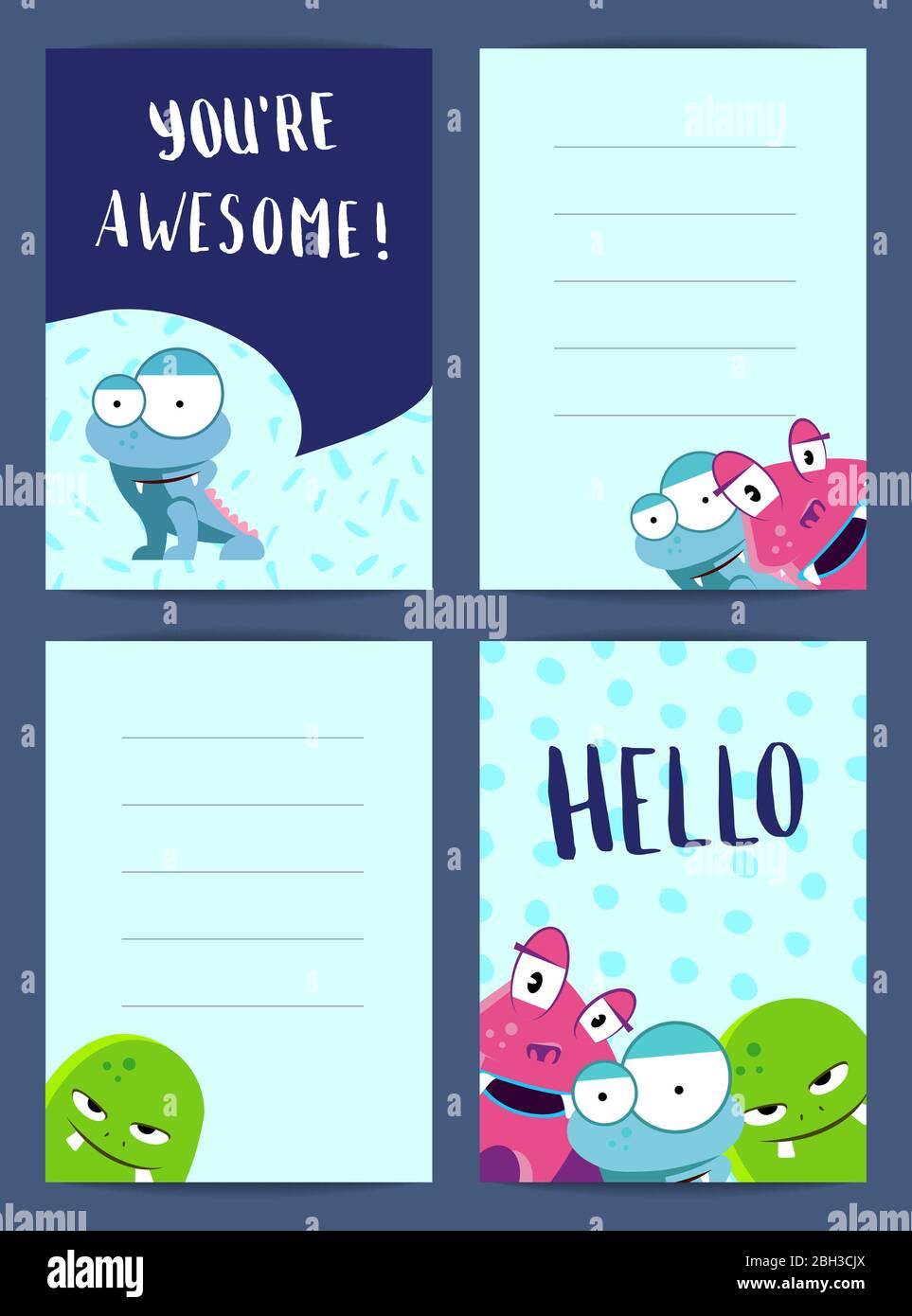 Vector vertical note cards banner poster set with pozitive writing ...