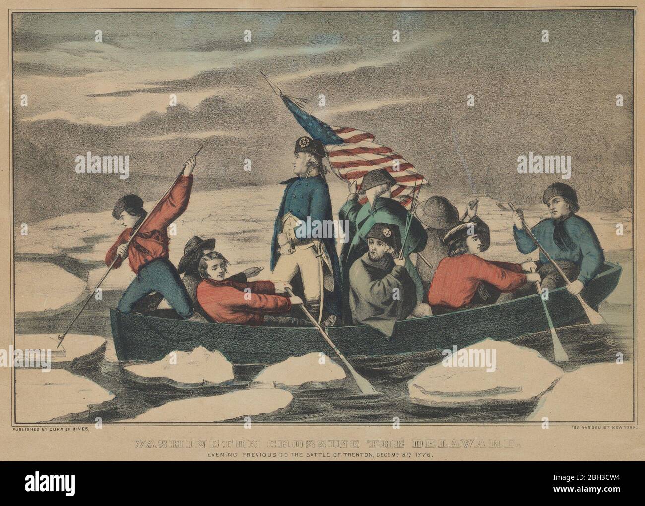 Washington Crossing the Delaware - Evening Previous to the Battle of ...