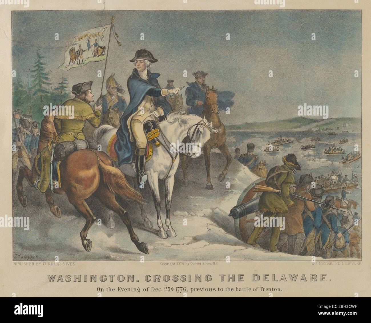 Washington, Crossing the Delaware-On the Evening of Dec. 25th 1776 ...
