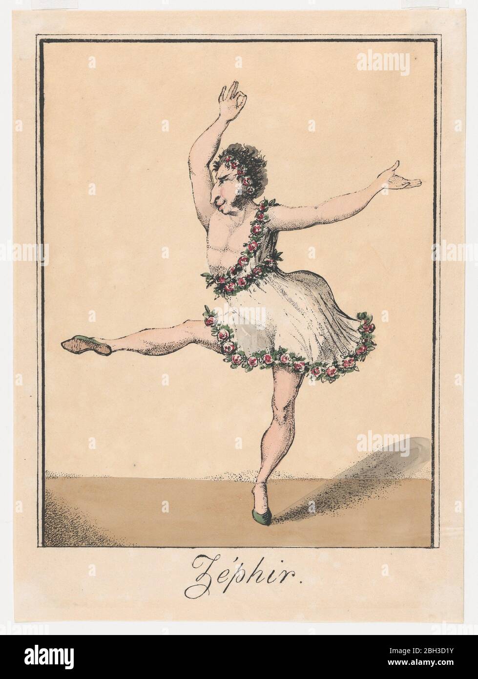 Zéphir, 1817-19. French male ballet dancer Auguste Vestris Stock Photo ...