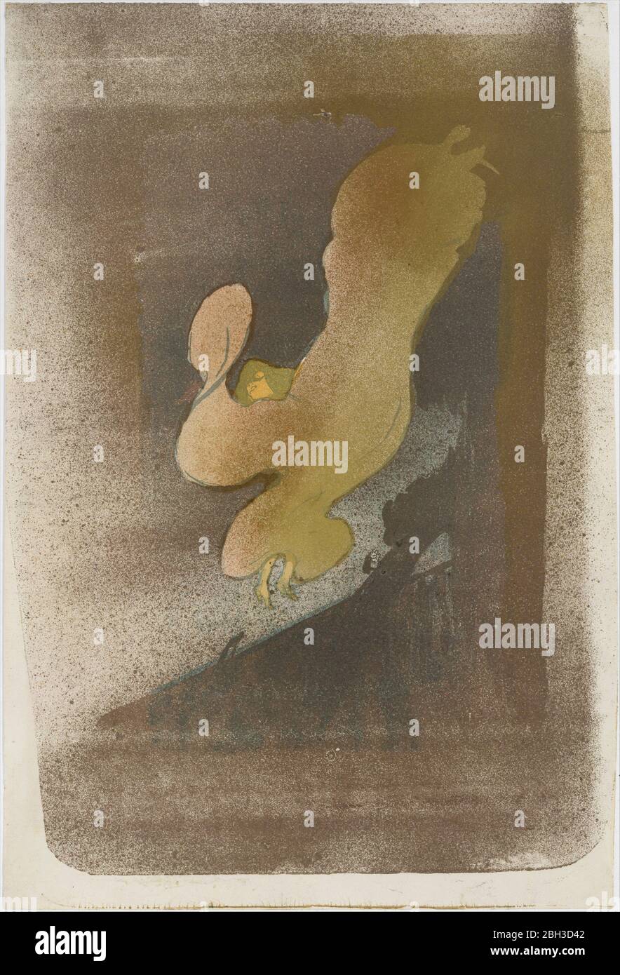 Miss Loïe Fuller, 1893. At the Folies Bergère in a billowing silk gown, manipulated with large ...