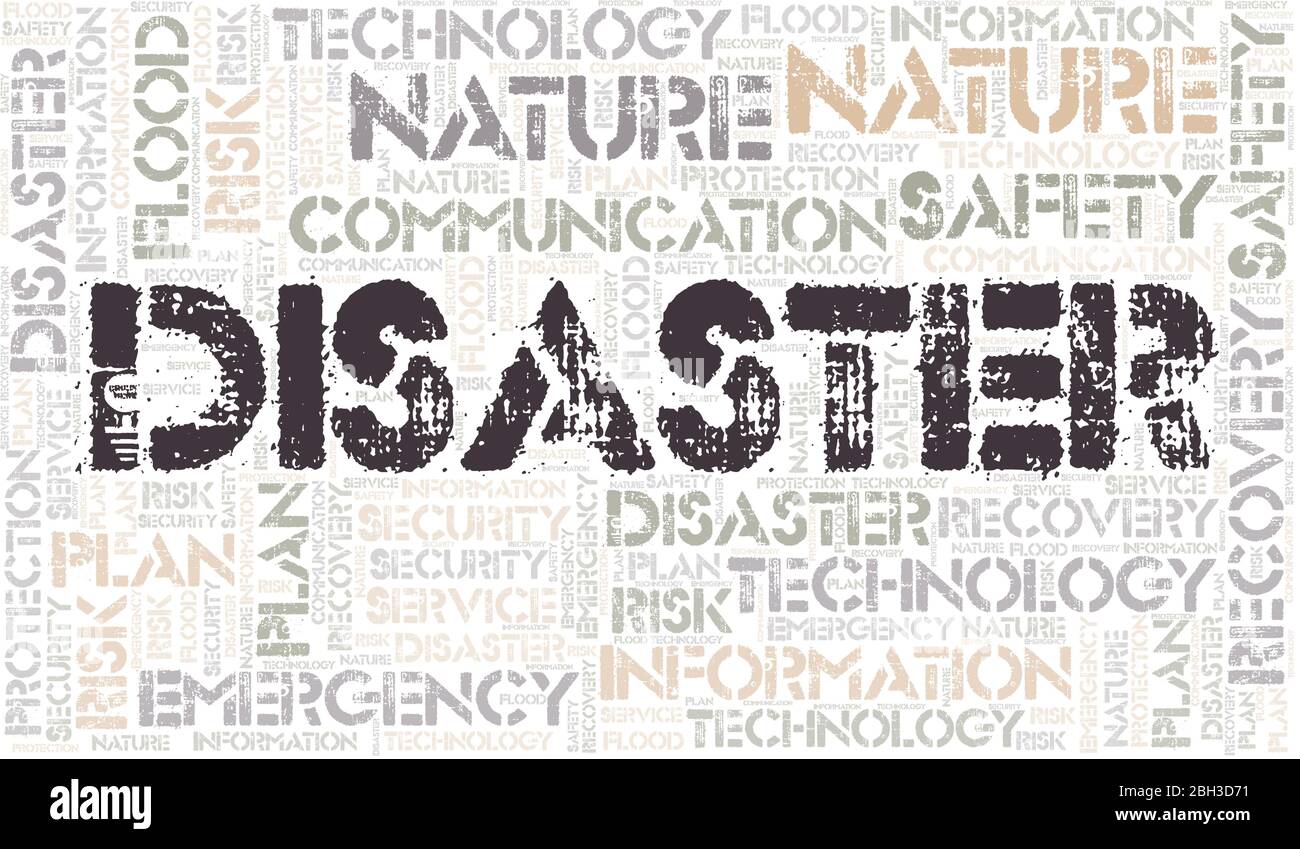 Disaster typography word cloud. Wordcloud collage made with the text ...