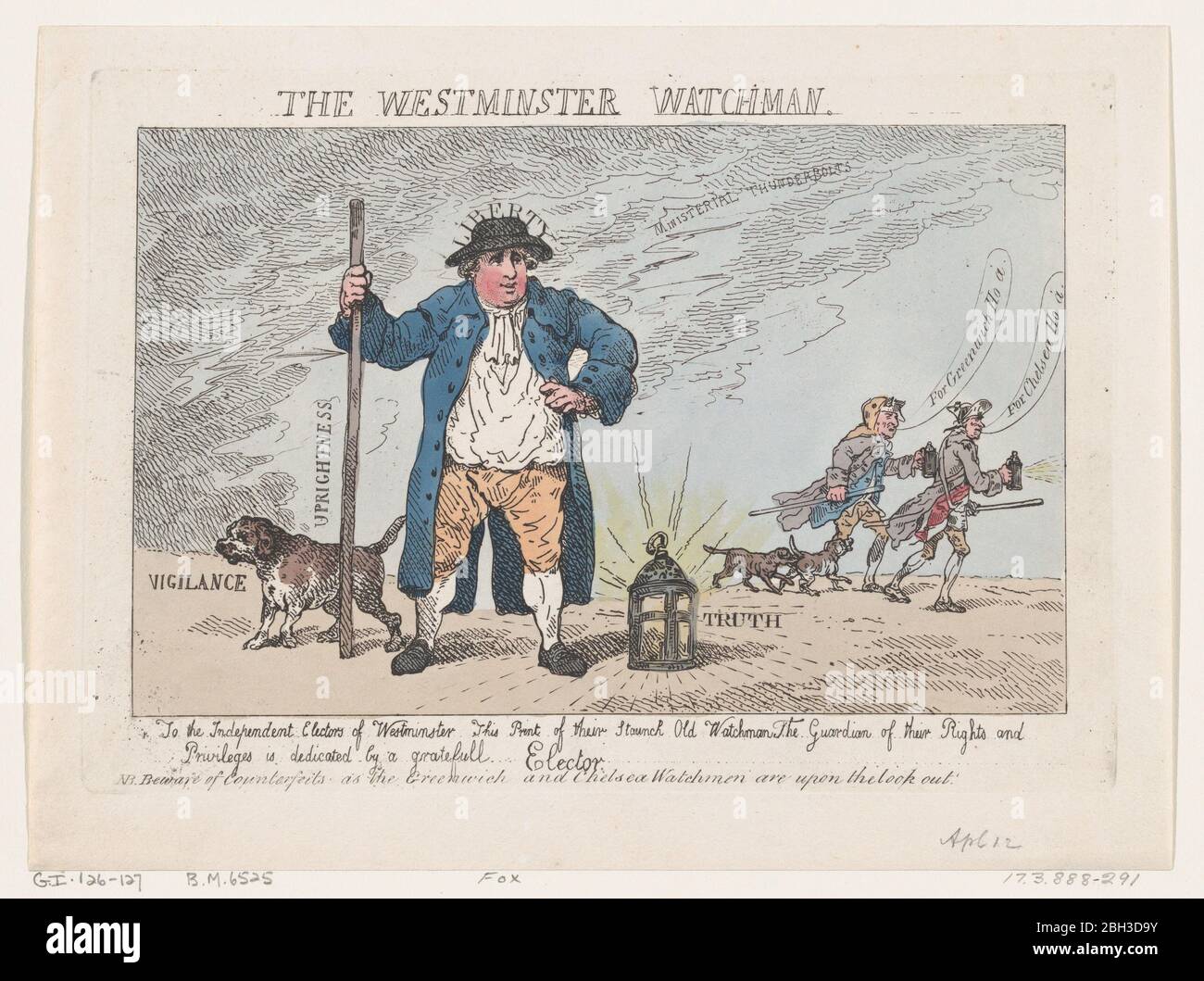 The Westminster Watchman, April 12, 1784 Stock Photo - Alamy