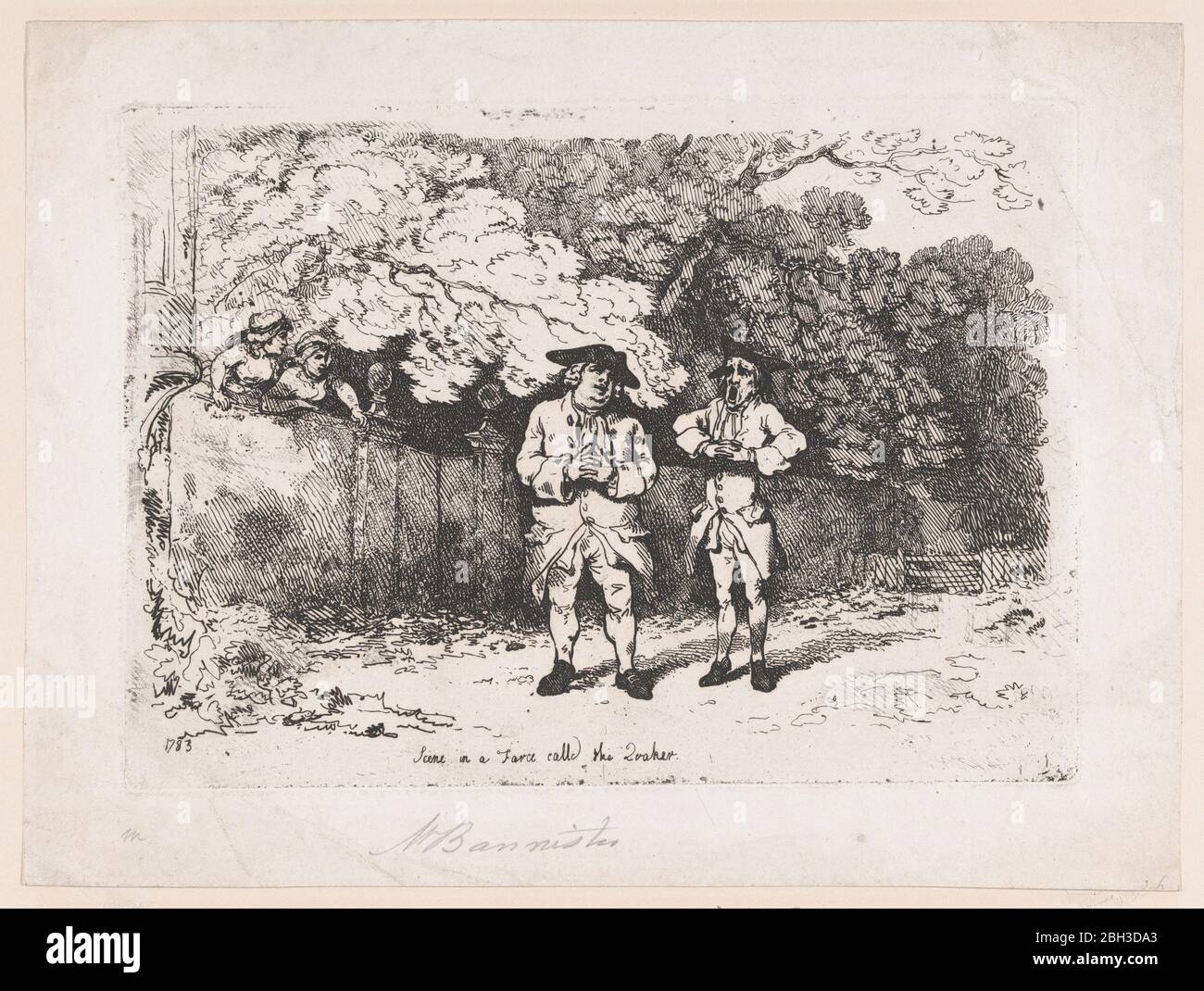 Scene in a Farce called The Quaker, December 22, 1783 Stock Photo - Alamy