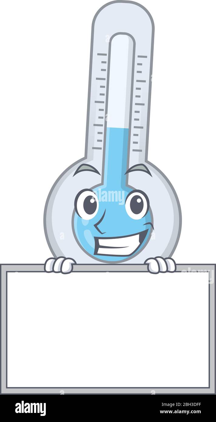 Smiling cold thermometer cartoon design style has a board Stock Vector ...
