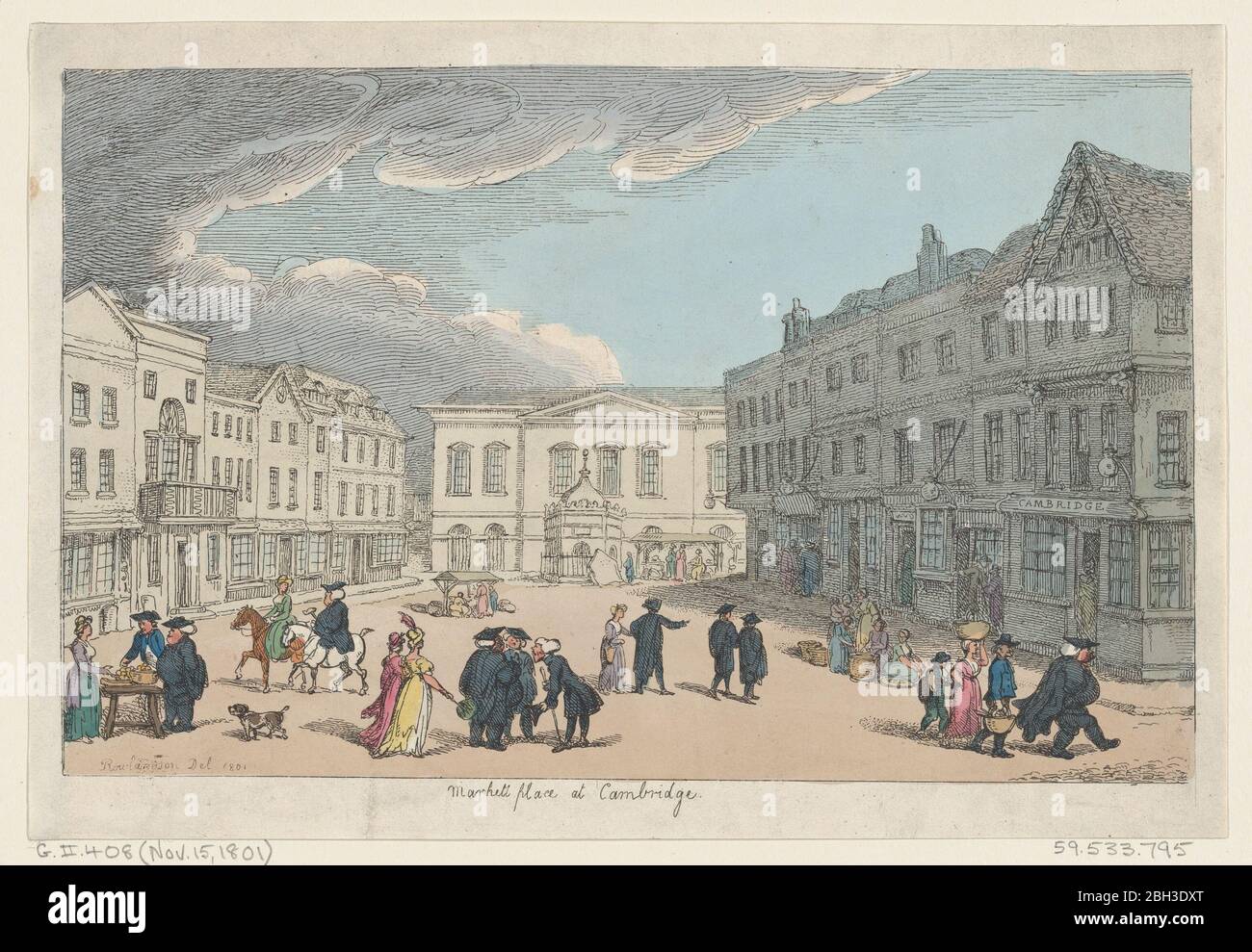 Market Place at Cambridge, November 15, 1801 Stock Photo - Alamy
