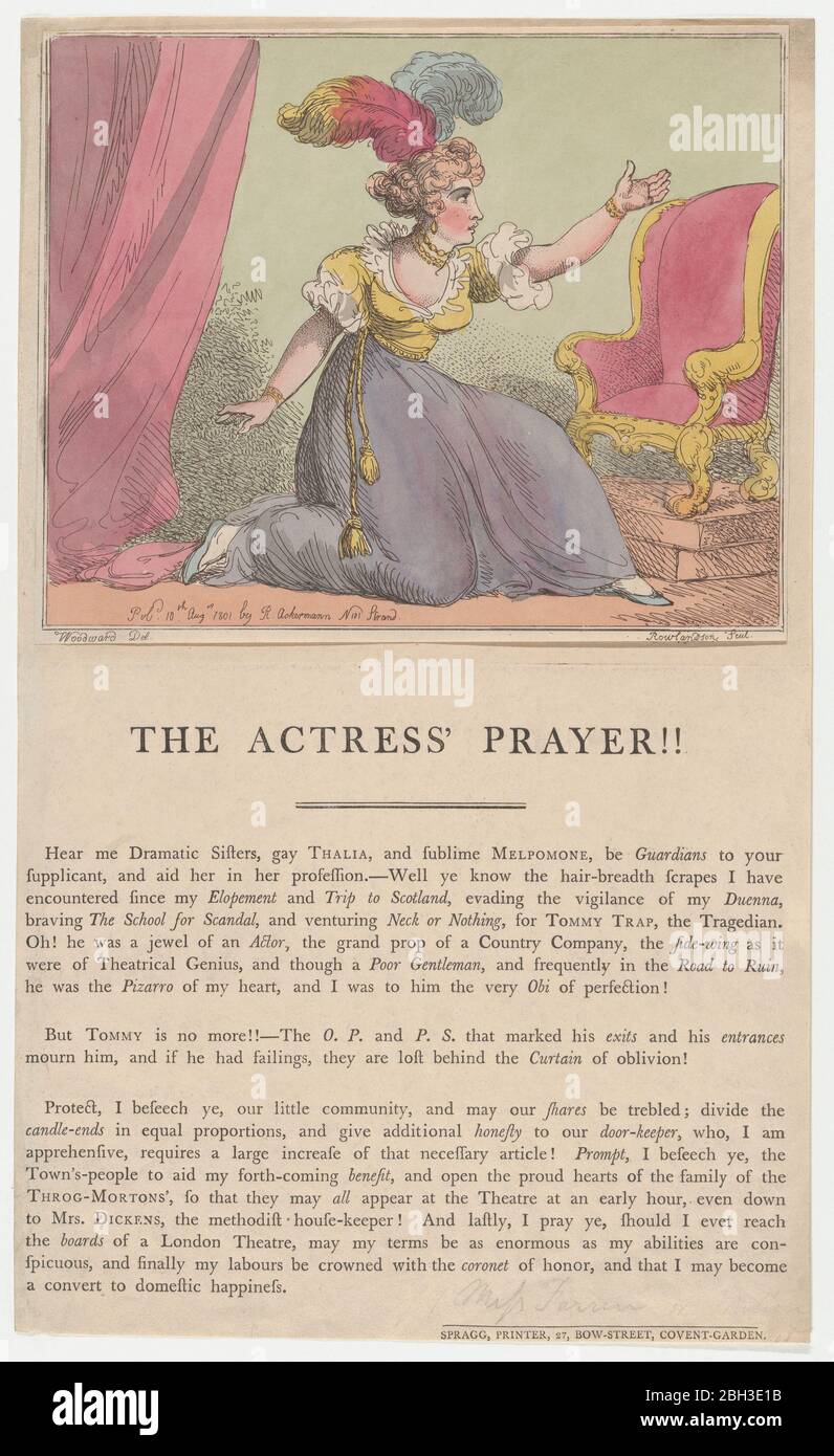 The Actress' Prayer!!, August 10, 1801 Stock Photo - Alamy