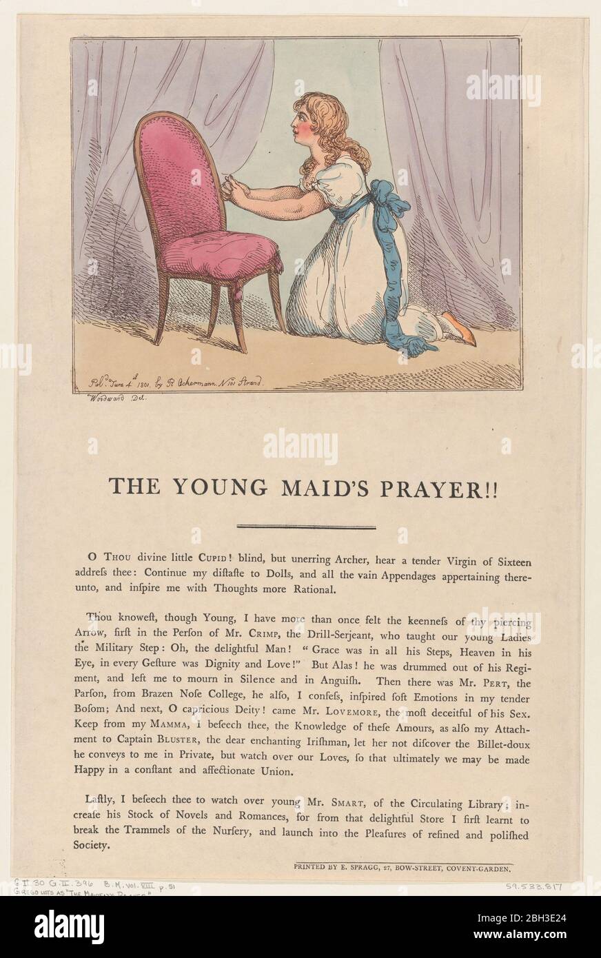 The Young Maid's Prayer!!, June 4, 1801 Stock Photo - Alamy