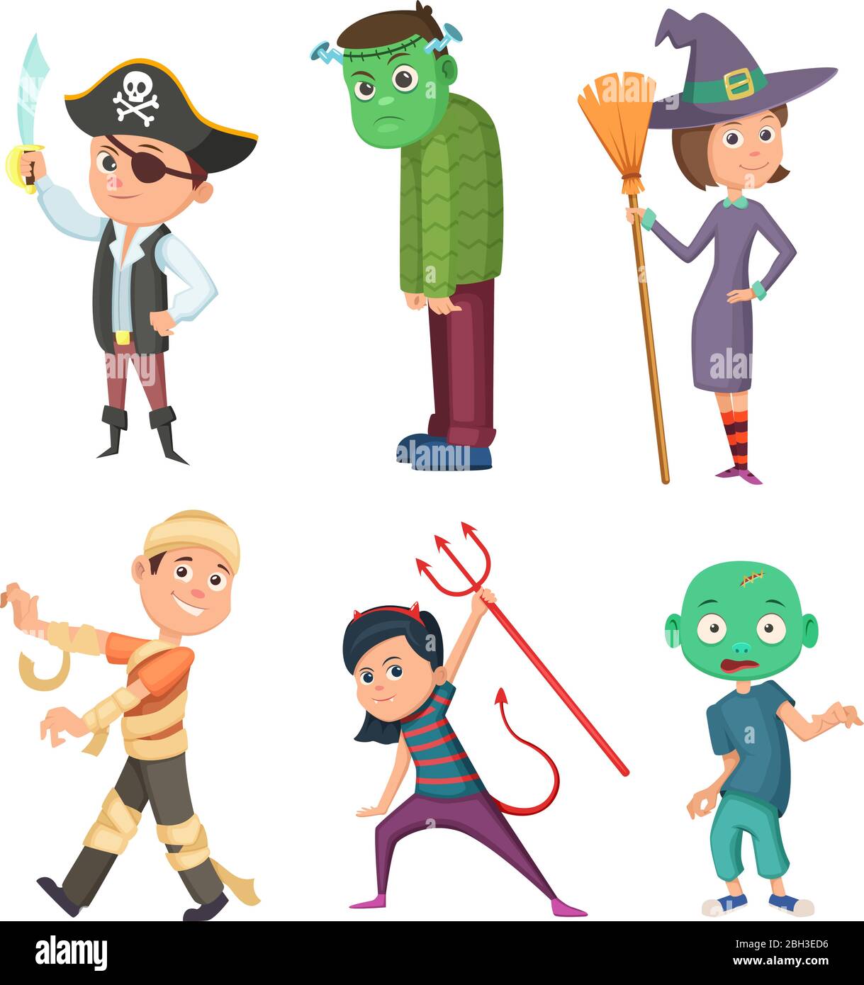 Cute and scary halloween costume for kids. Zombie, pirate, devil and ...