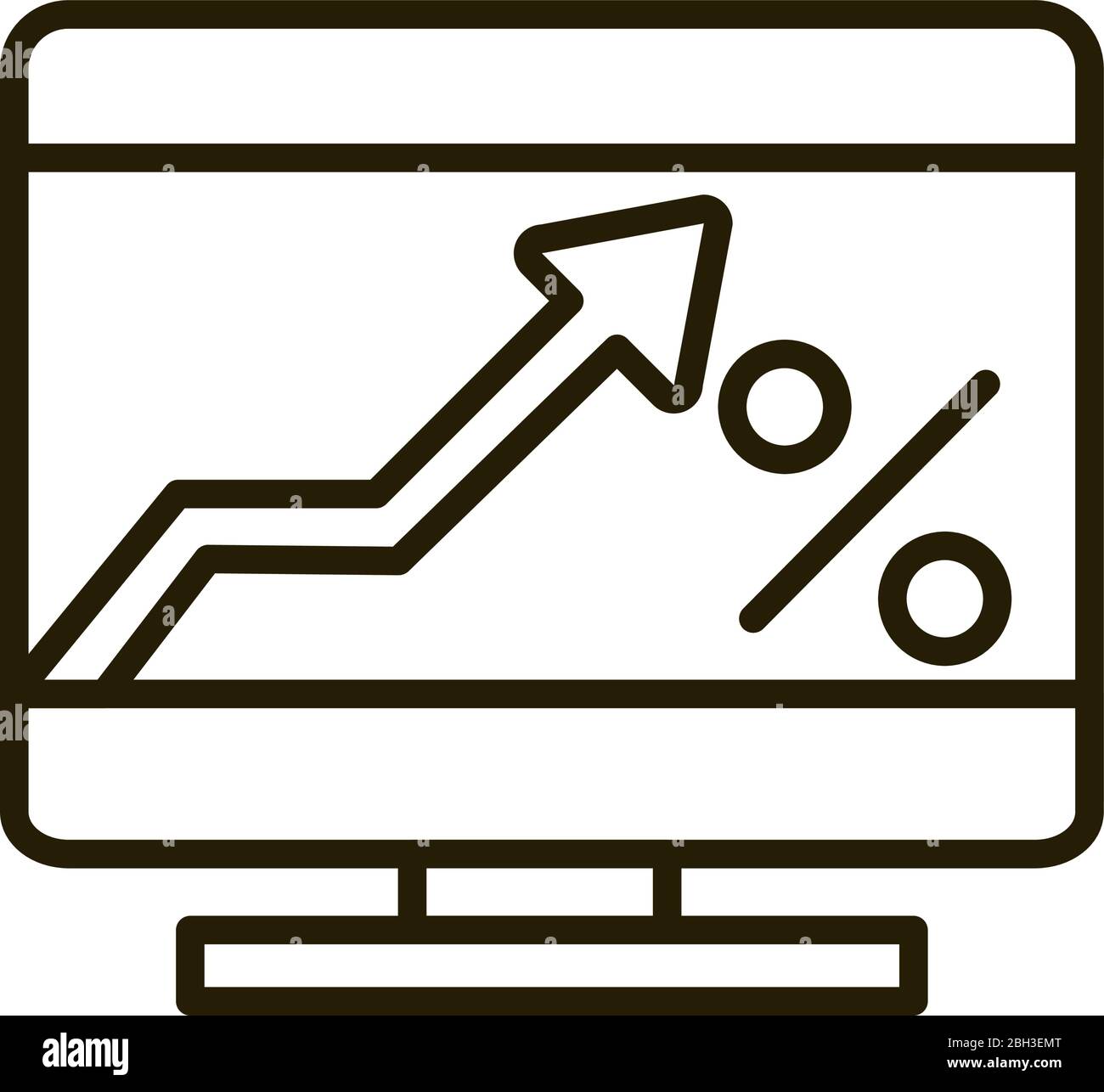 computer digital growth arrow business financial investing vector ...
