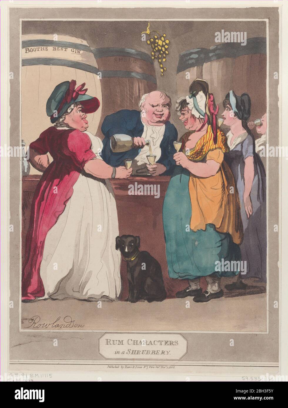 Rum Characters in a Shrubbery, November 1, 1808 Stock Photo - Alamy