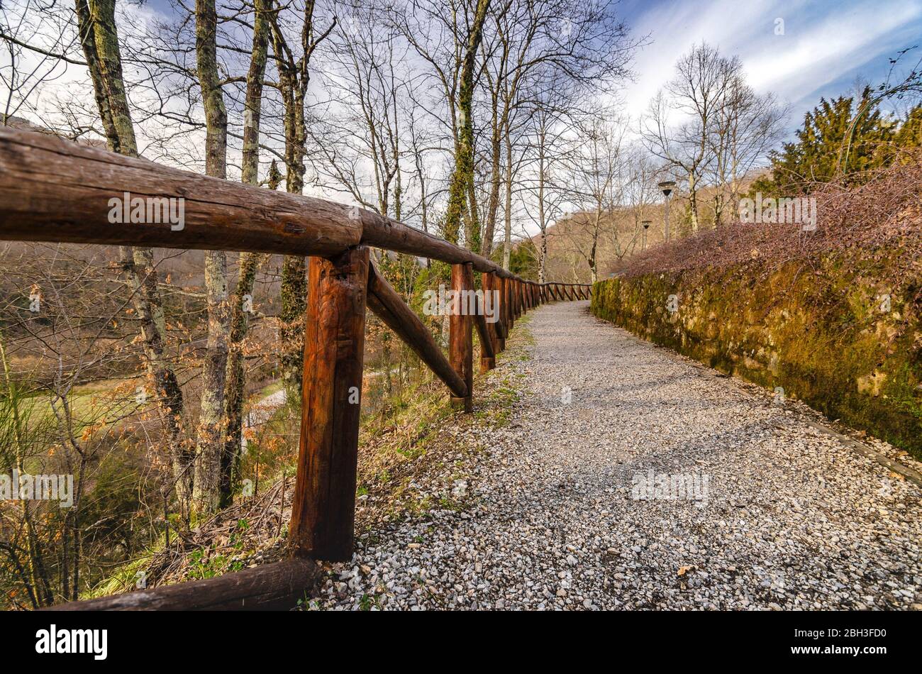 Country path with fence along the way Stock Photo - Alamy