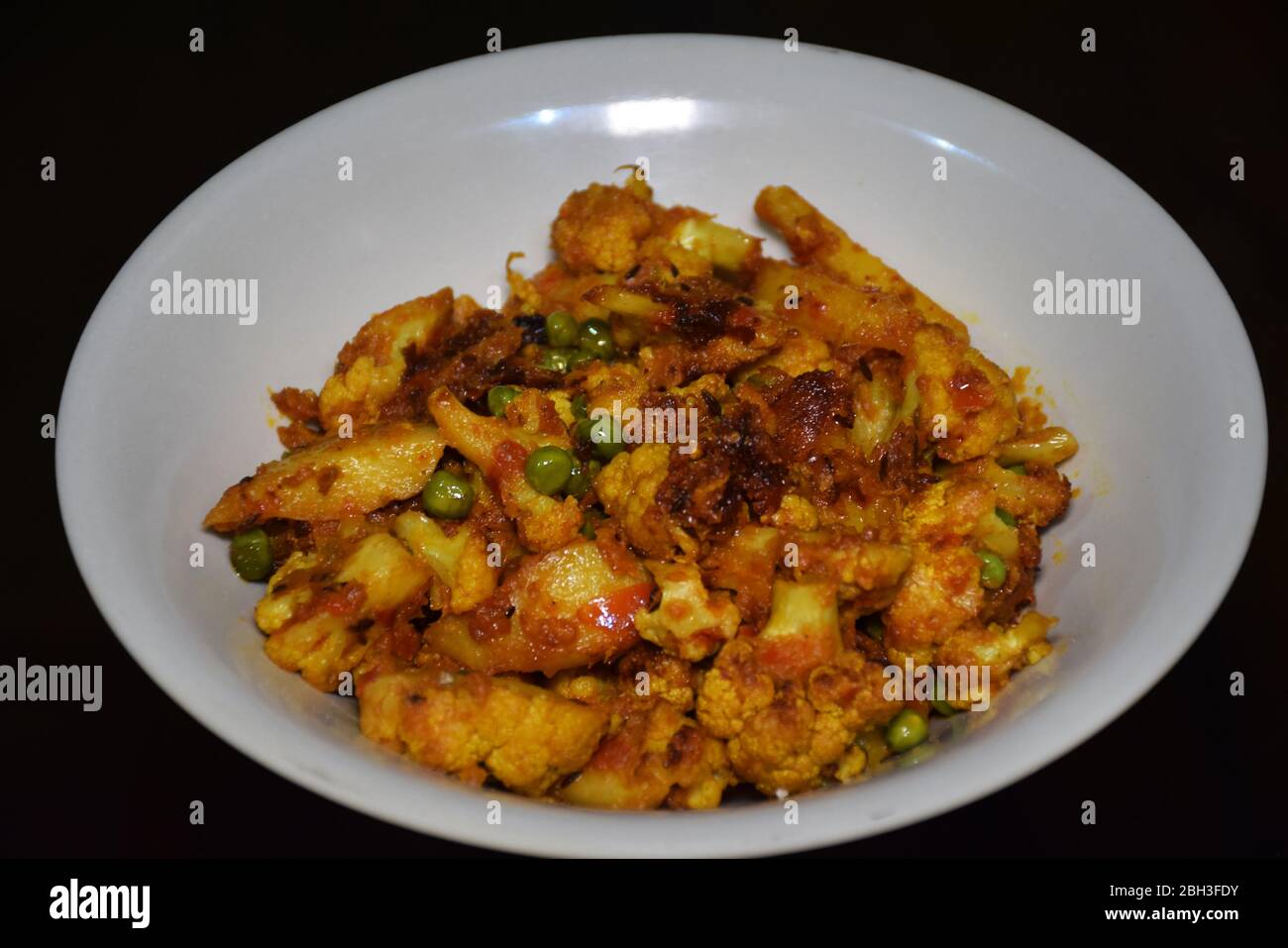 Closeup of Indian Cuisine or Indian Dish Aloo Gobhi Subji or ...