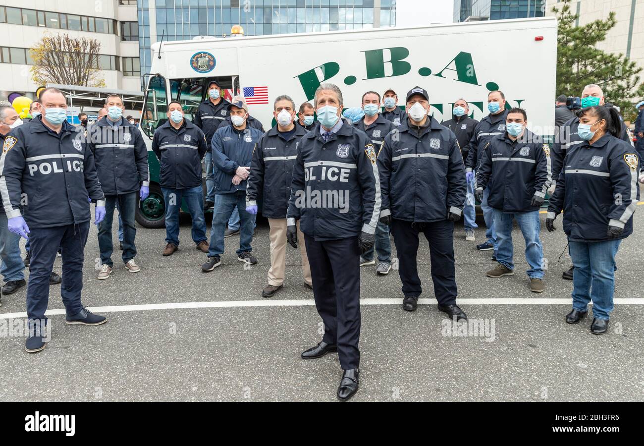 New Hyde Park, NY - April 23, 2020: President of PBA Patrick Lynch with ...