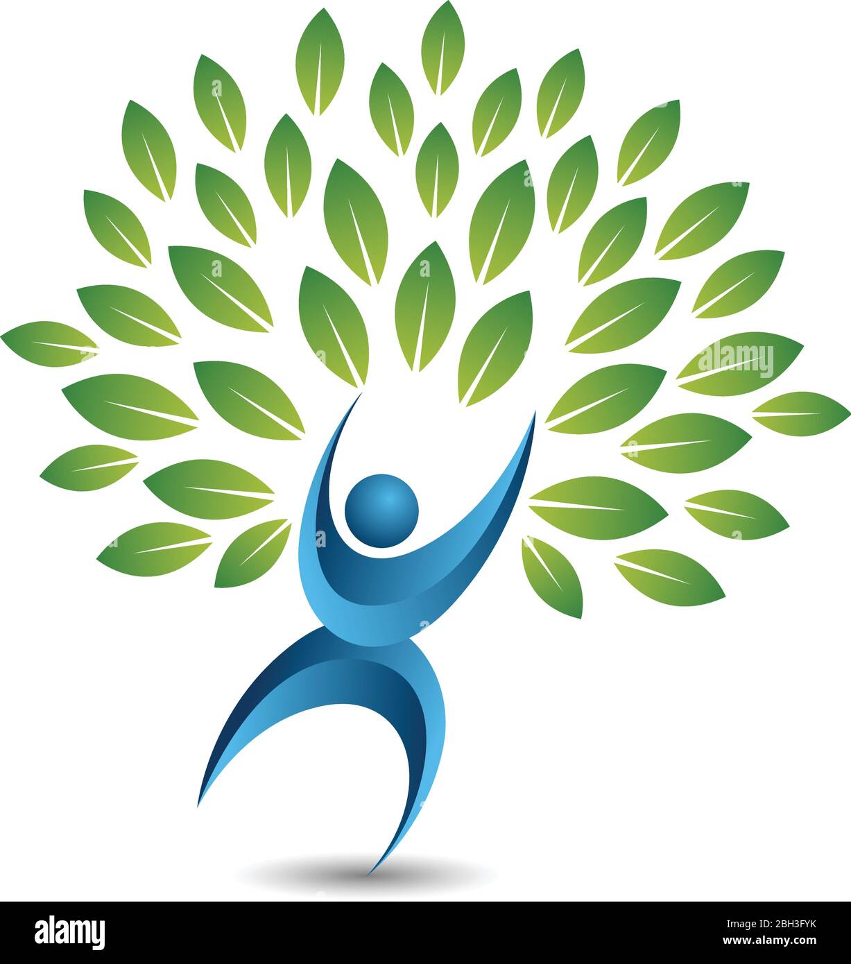 Illustration art of a tree man logo with isolated background Stock ...