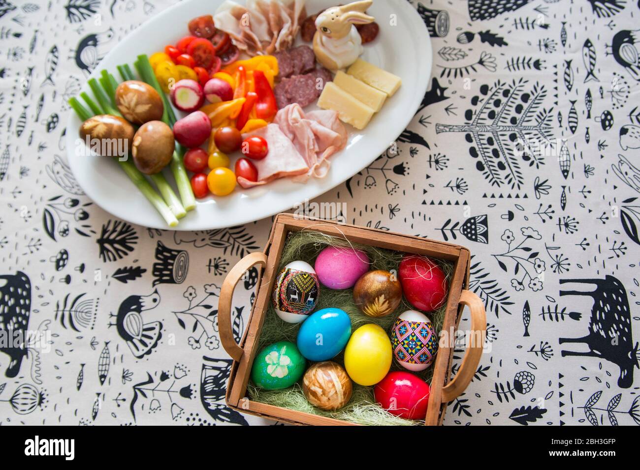 traditional Romanian orthodox Easter table Stock Photo - Alamy
