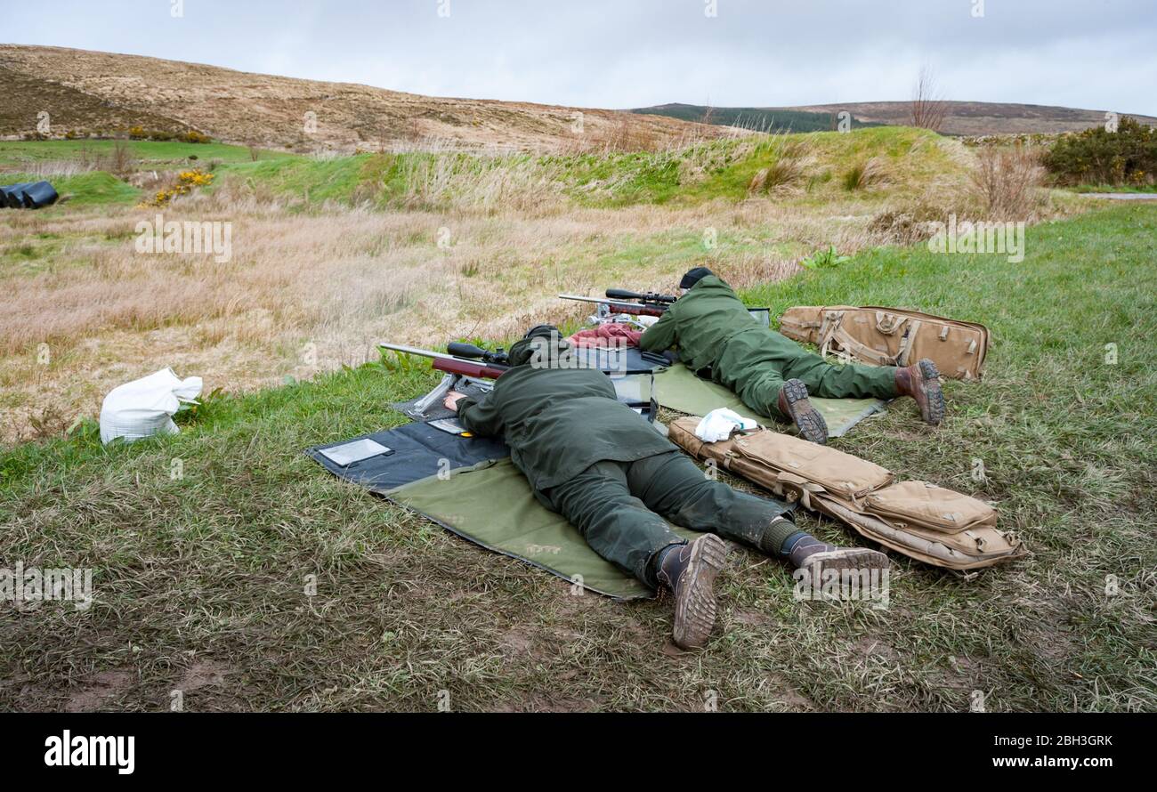 Long range Rifle target shooting at a gun range in rural Ireland Stock ...
