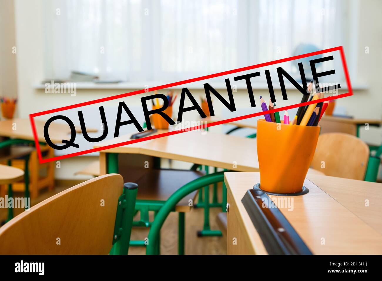 Quarantine. school coronavirus. Viruses. Epidemics. The medicine Stock ...