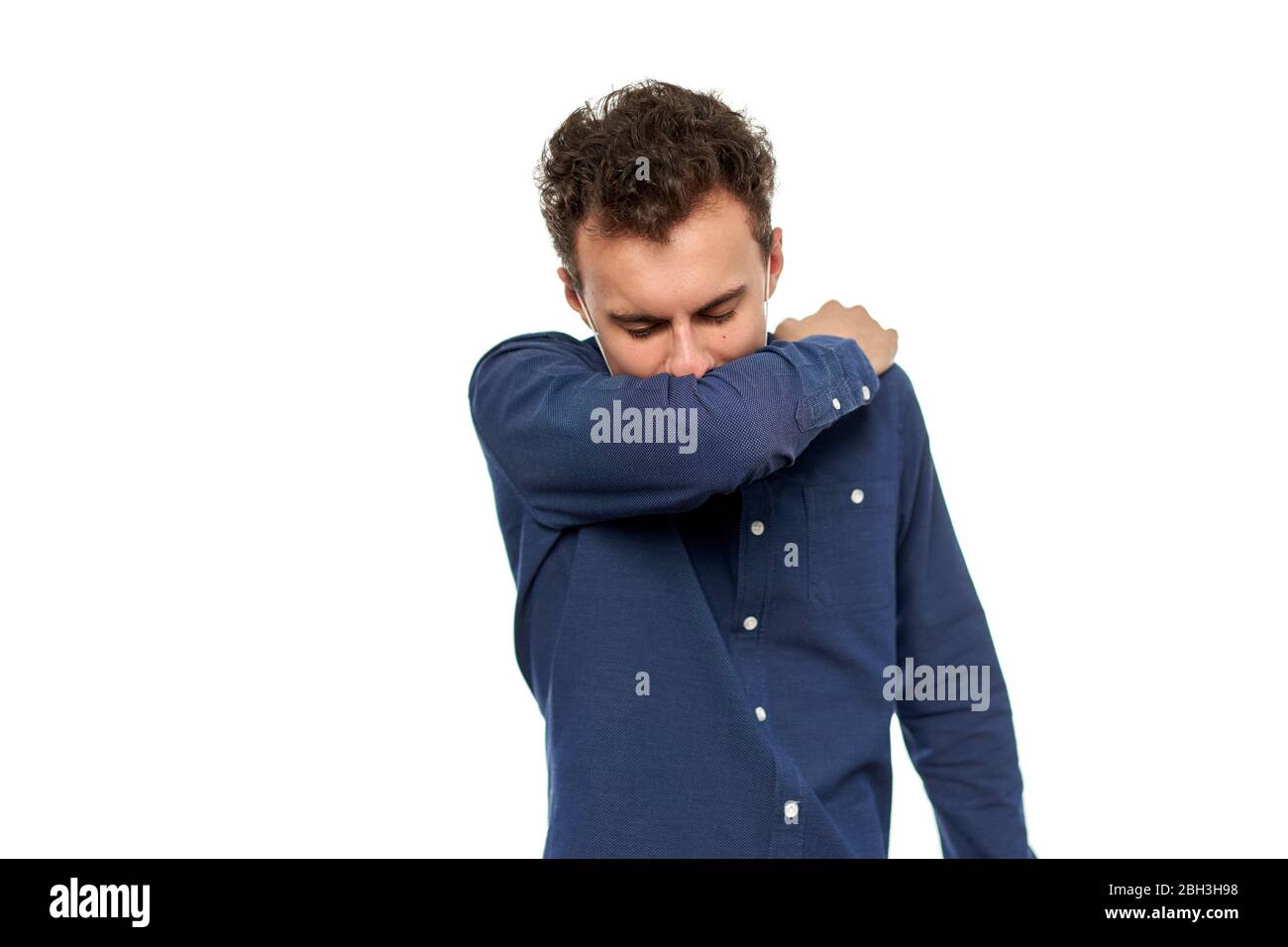 Cough in the elbow hi-res stock photography and images - Alamy
