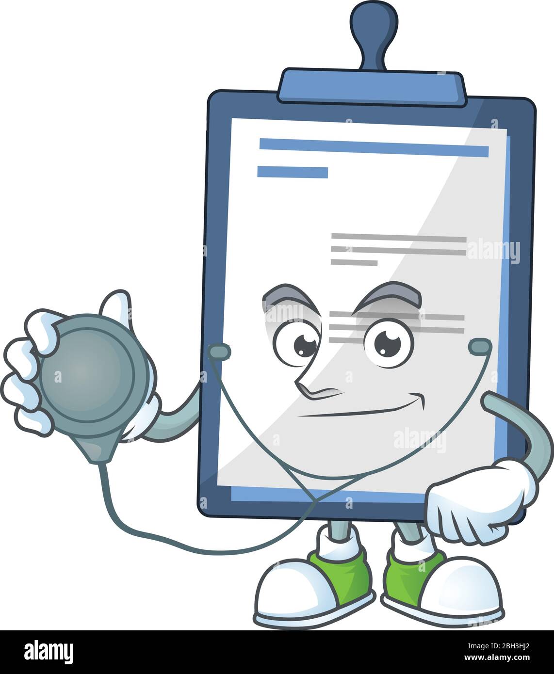 A dedicated Doctor medical note Cartoon character with stethoscope ...
