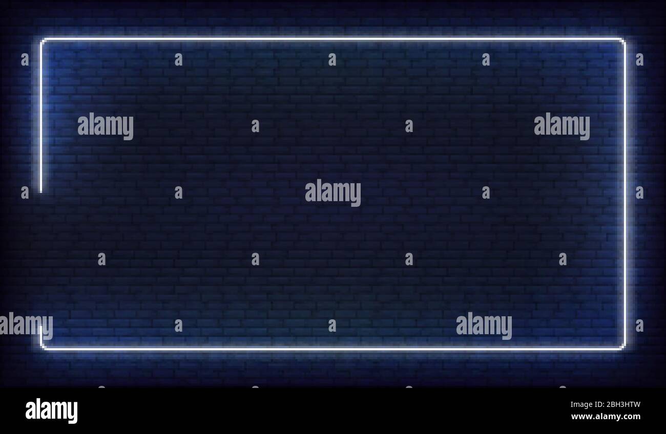 Neon frame border. White neon glowing background Stock Vector Image ...