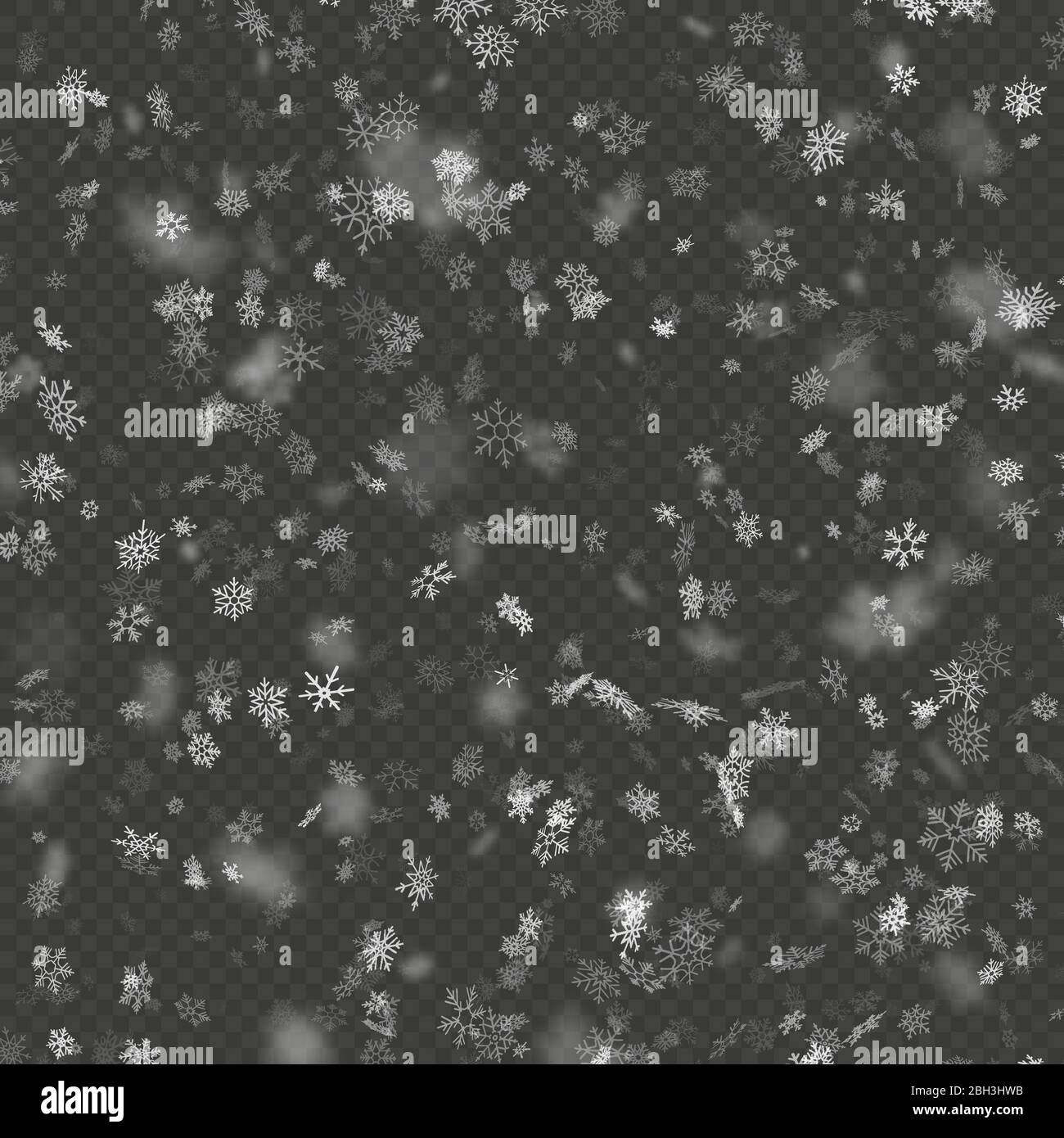 Realistic falling Christmas decoration snowflakes effect isolated on ...