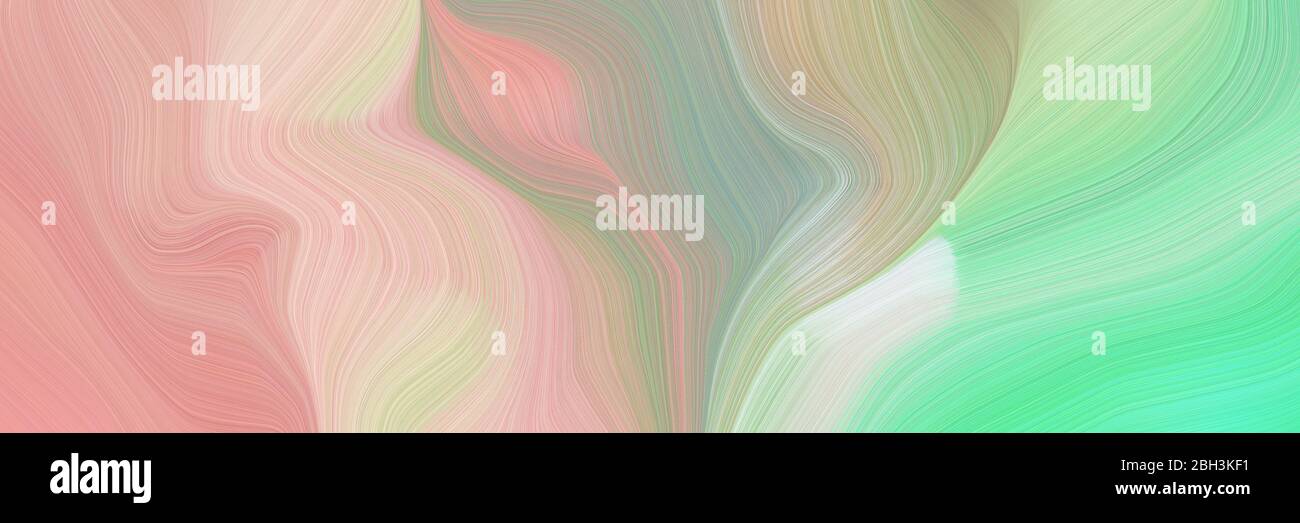 smooth abstract waves illustration with tan, medium aqua marine and ...
