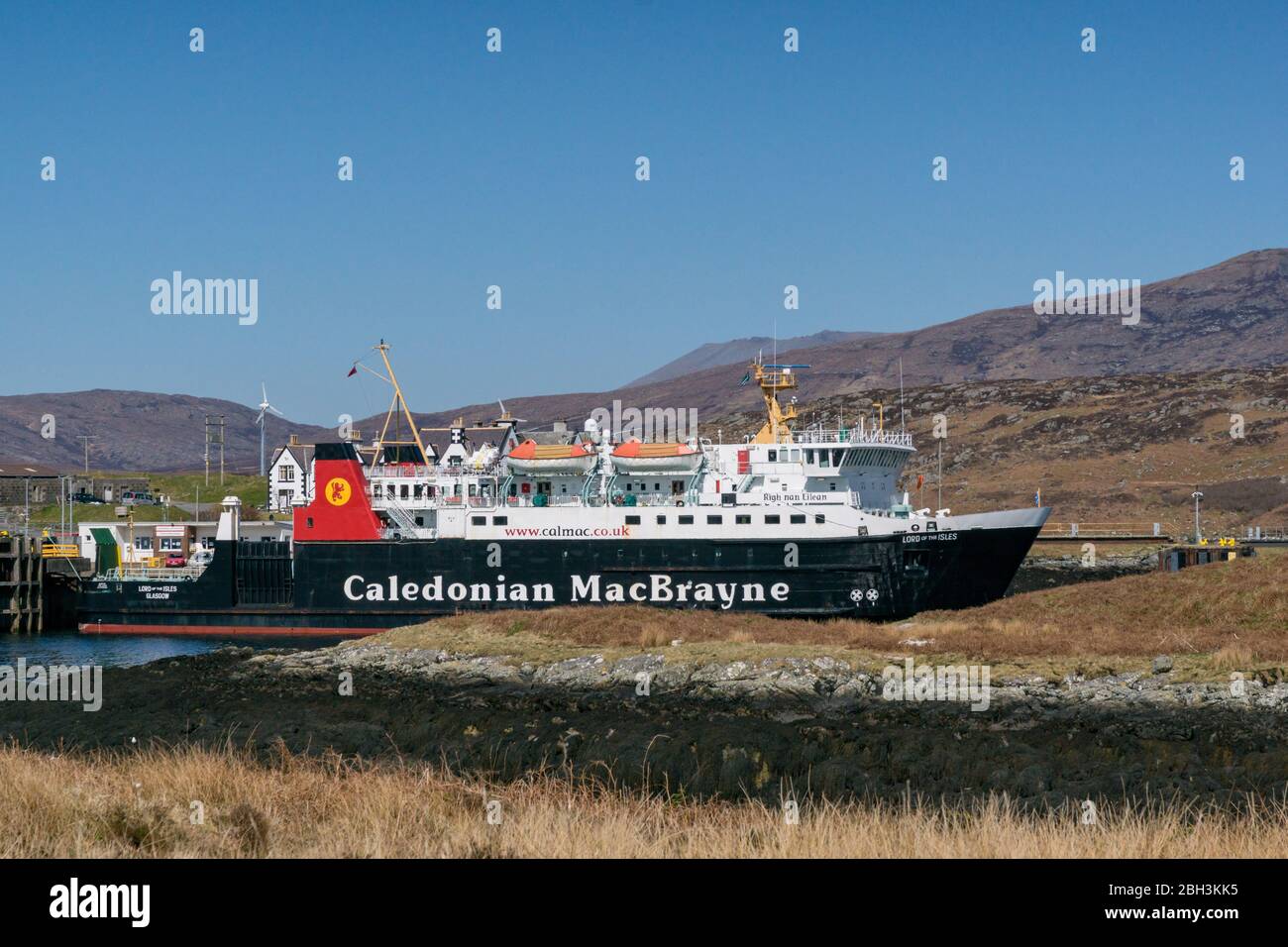Caledonian MacBrayne, Calmac lifeline ferry Lord of The Isles moored at ...