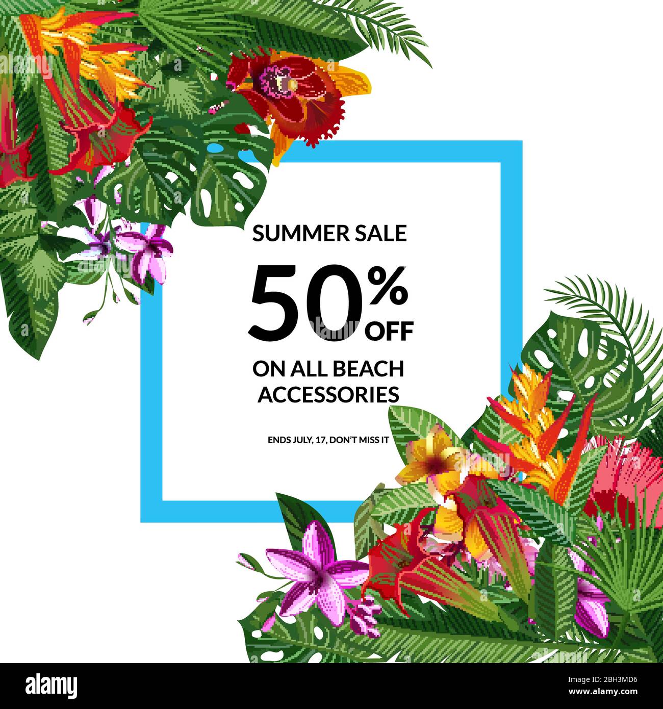 Vector sale frame with place for text, sorrounded in corners with ...