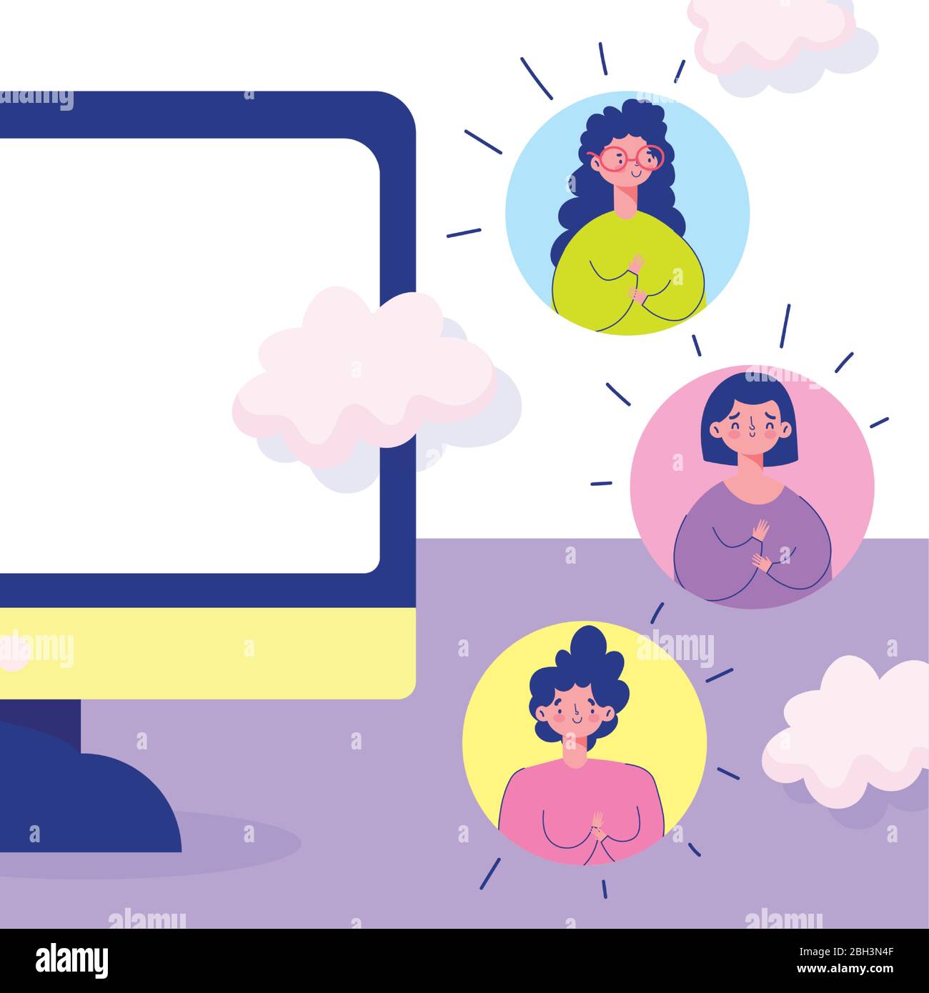 meeting online, people avatar member community virtual vector ...