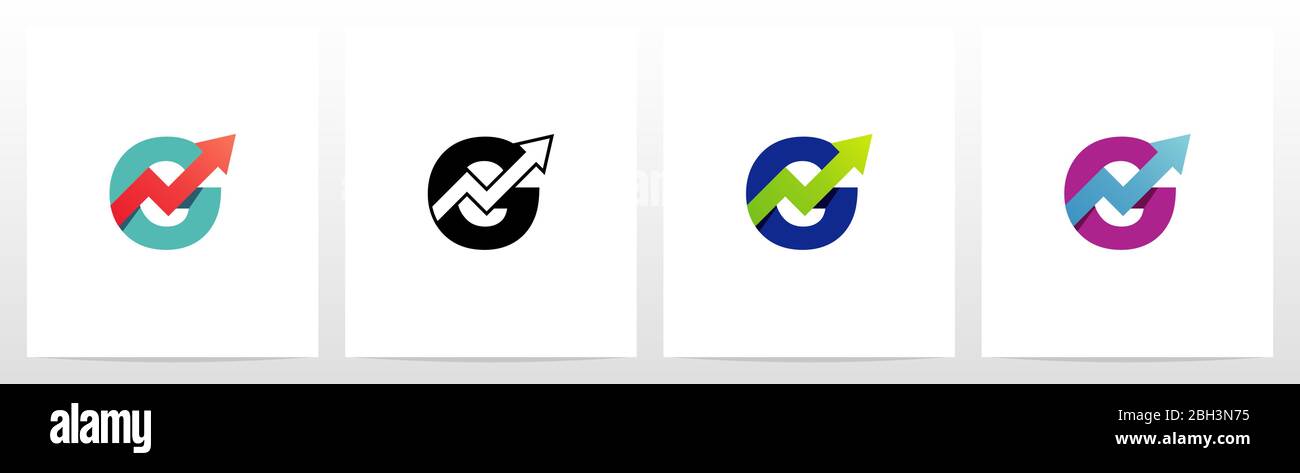 Arrow Chart On Letter Logo Design G Stock Vector Image & Art - Alamy