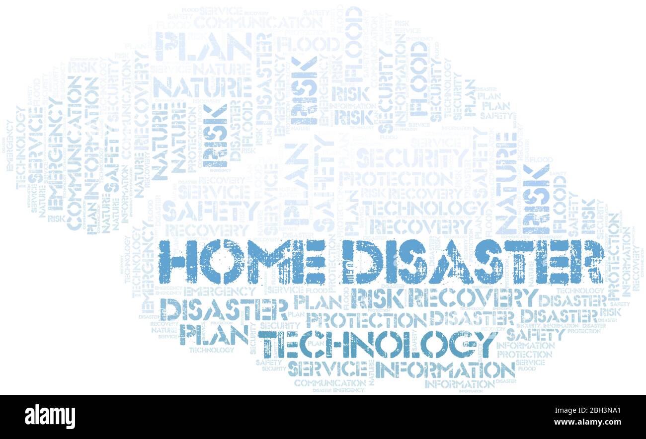 Home Disaster typography word cloud. Wordcloud collage made with the ...