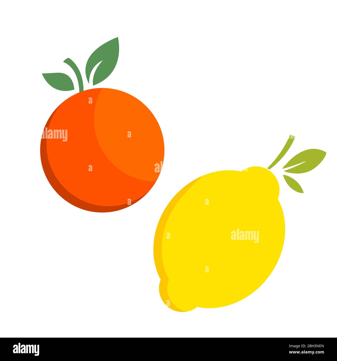 Lemon orange citrus fruit icon bright art vector Stock Vector Image ...