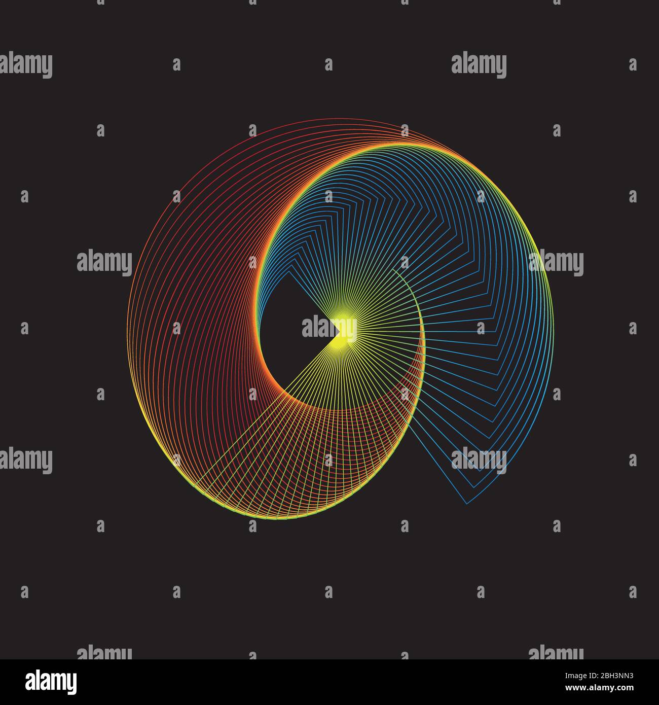 Snail shape colorful vector image on black background Stock Vector ...