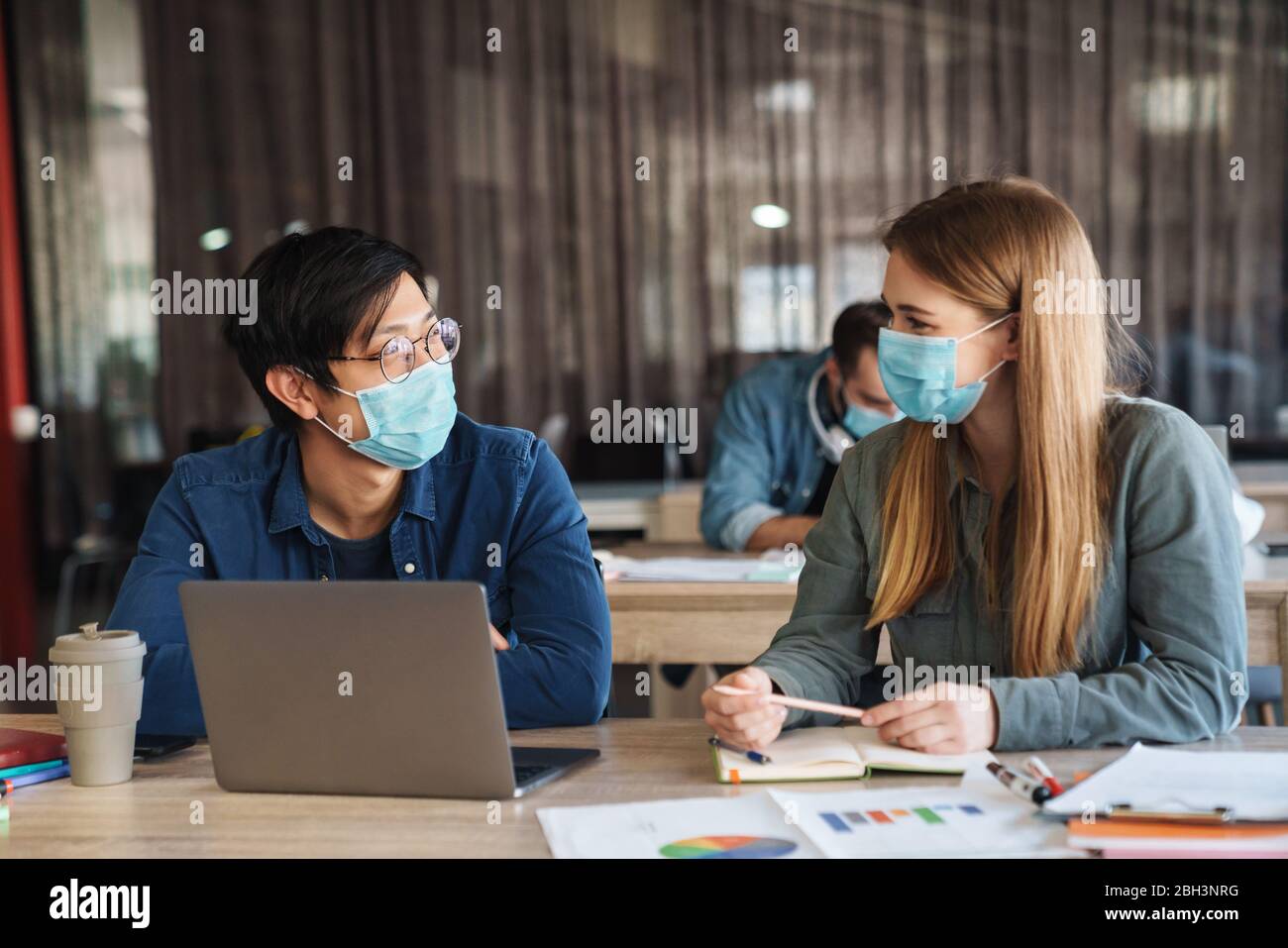 Happy multinational young students talking hi-res stock photography and ...