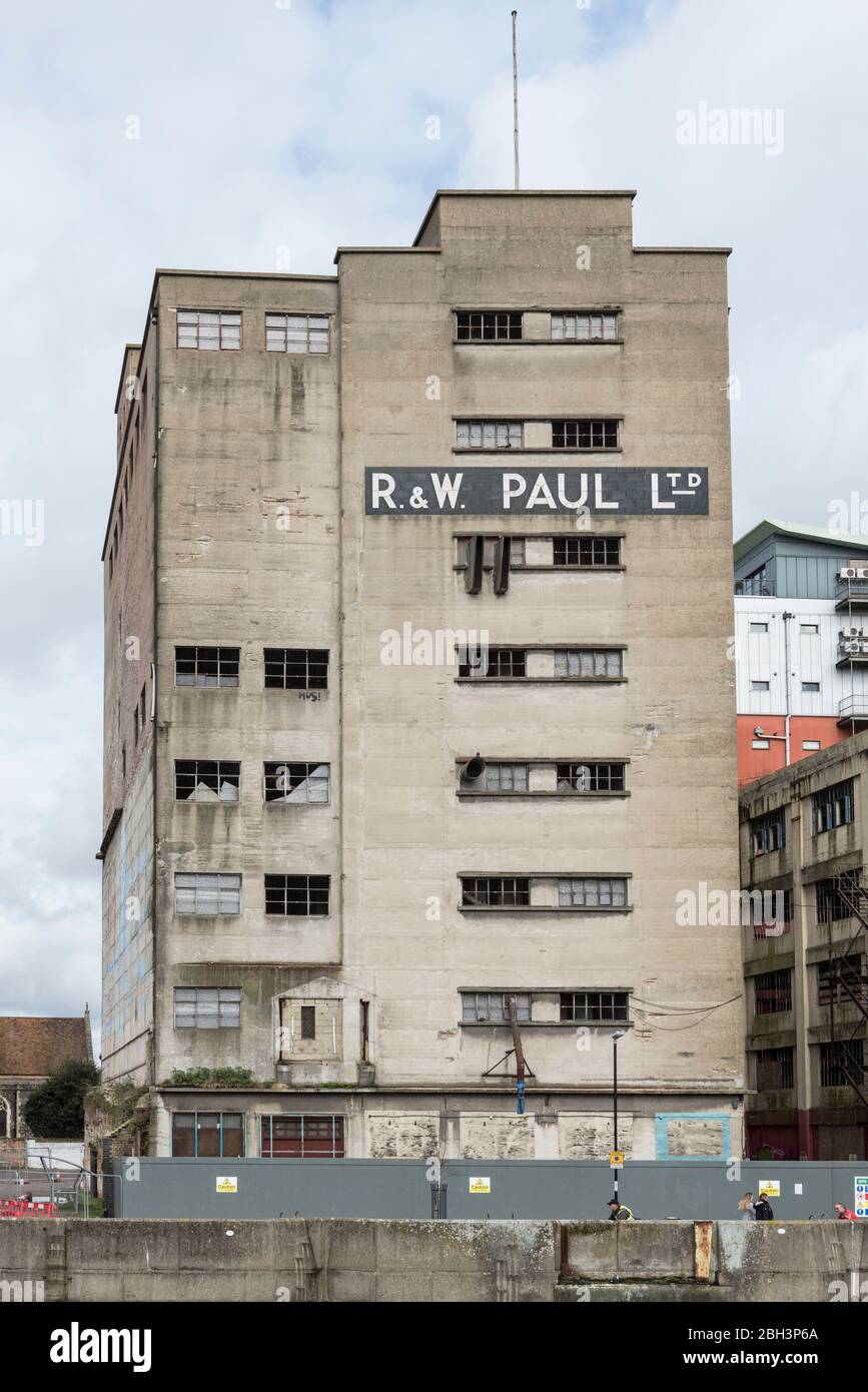 The disused R & W Paul Ltd building at St Peter's Dock, Ipswich,Suffolk ...