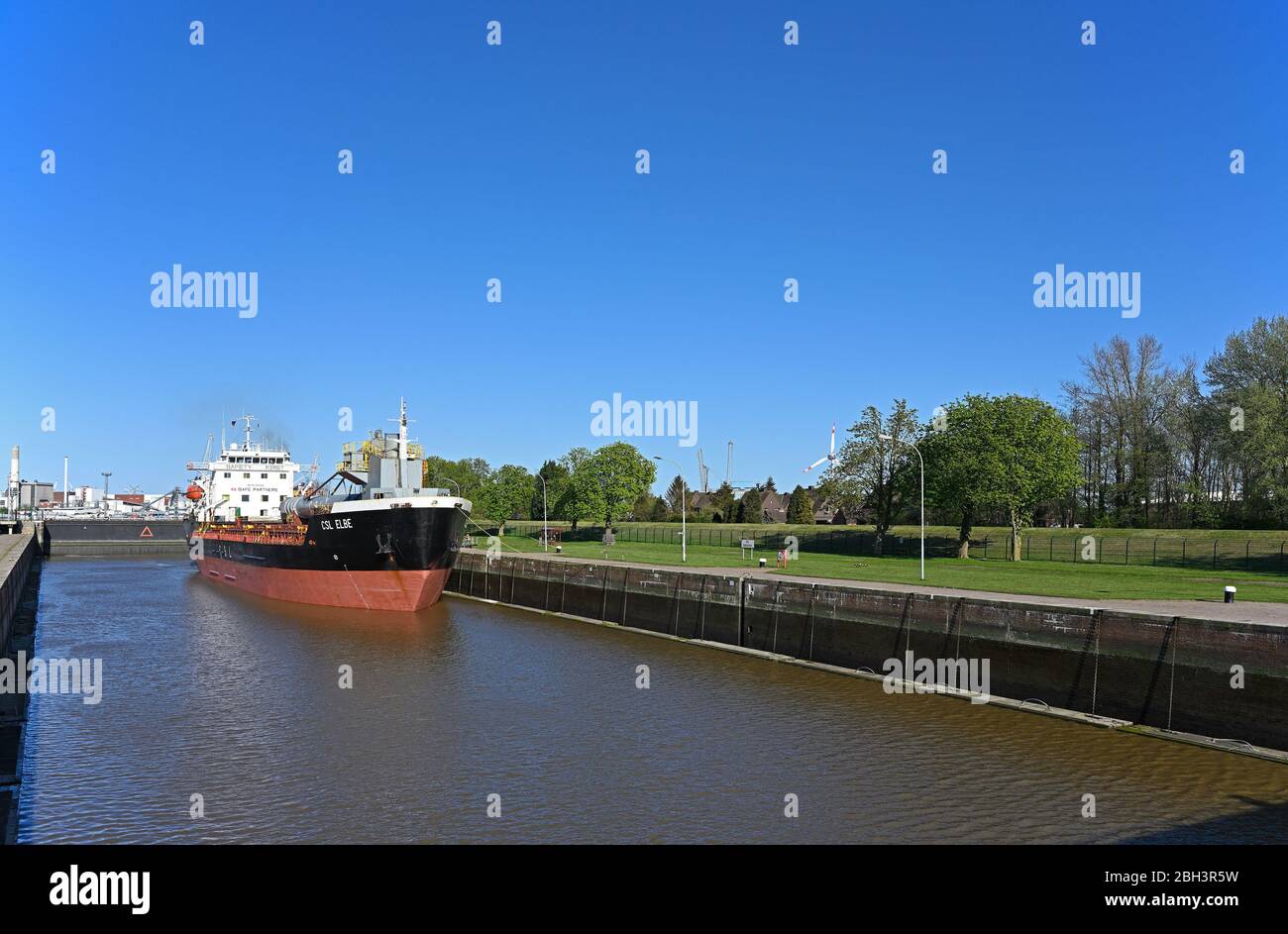 port of emden, germany - 2020.04.19: the outbound self unloading ...