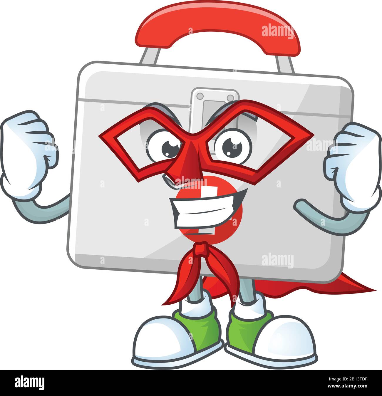 First aid kit cartoon design concept dressed as Super hero Stock Vector ...