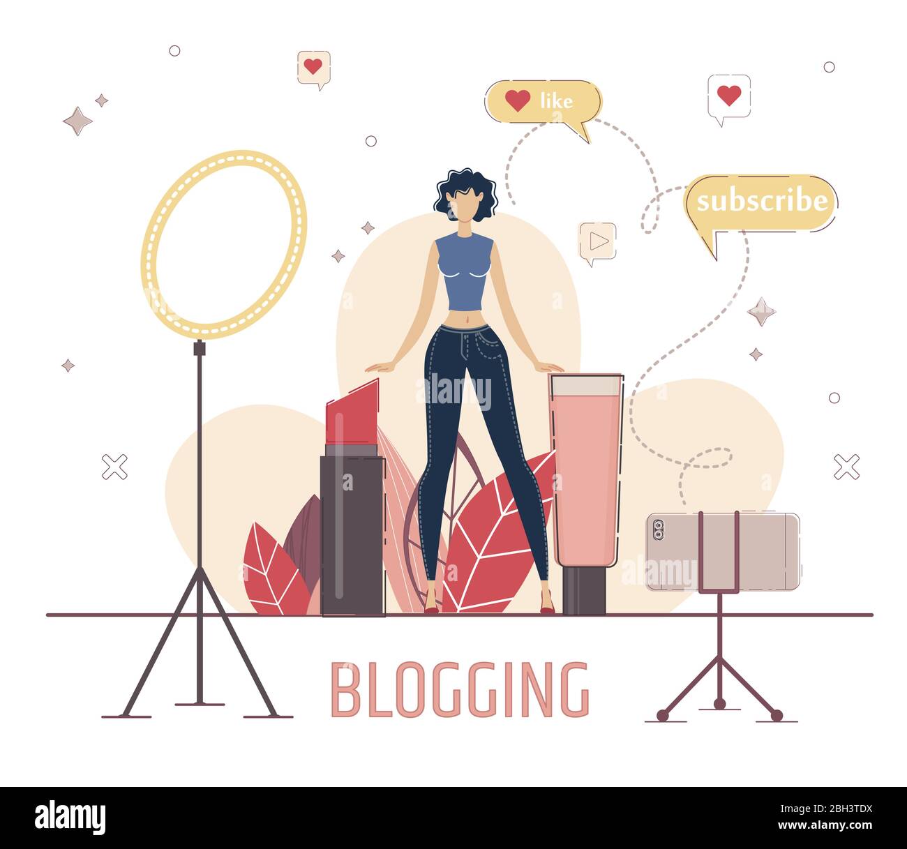Blogger lifestyle video streaming Stock Vector Images - Alamy