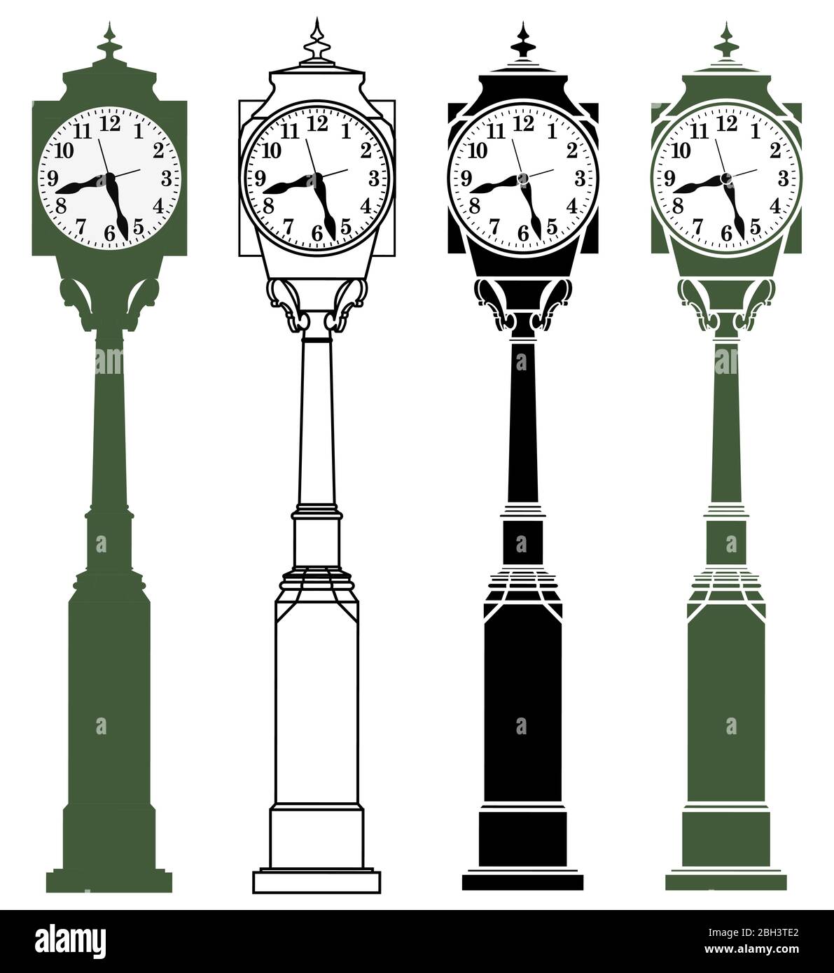 Tower clock in historic Stock Vector Images - Alamy