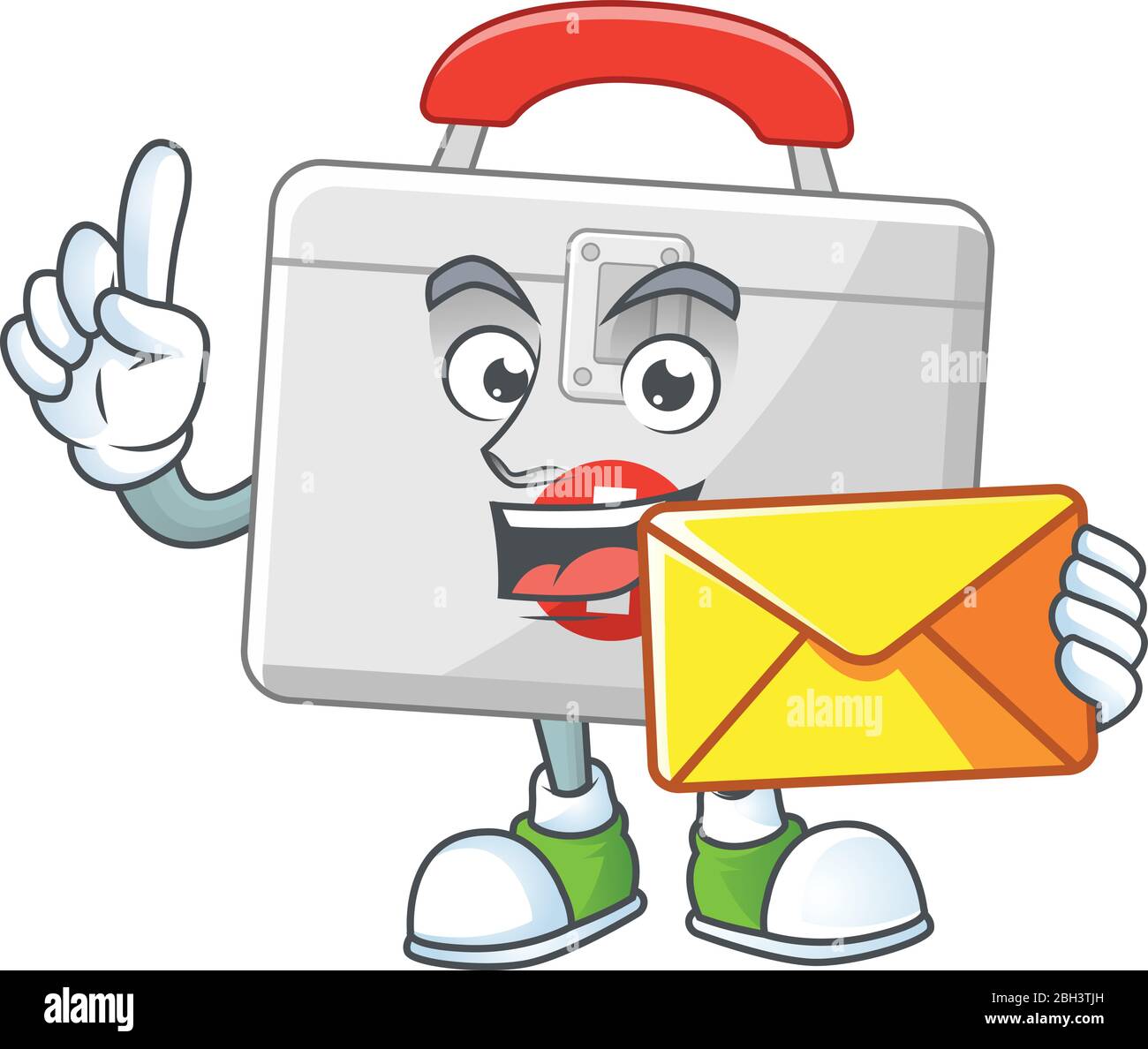 Cute face first aid kit mascot design bring brown envelope Stock Vector ...