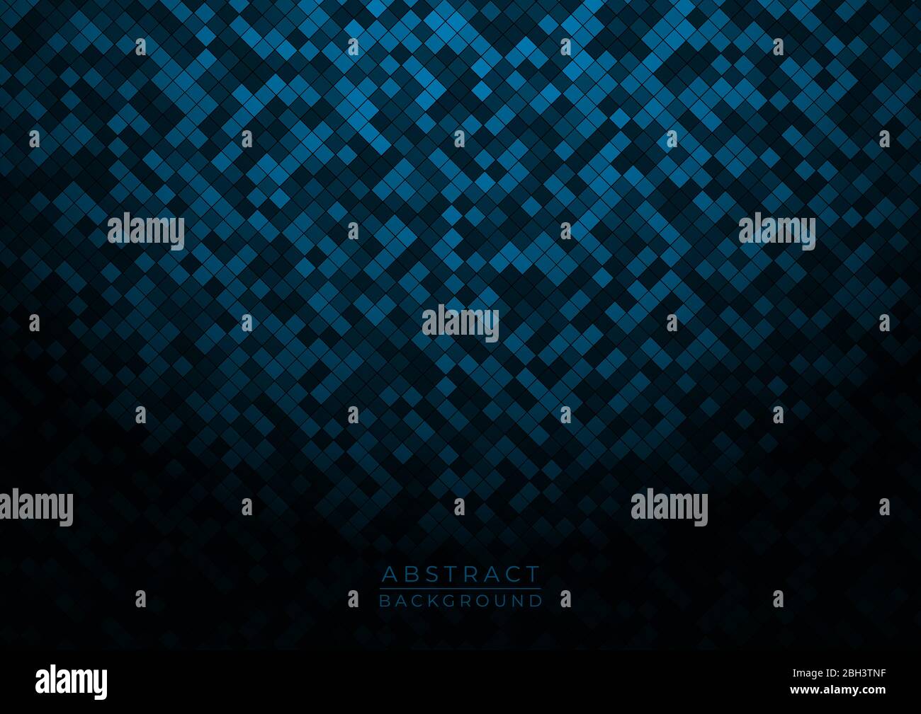 Abstract pattern blue square shape design dark tone with vignette ...