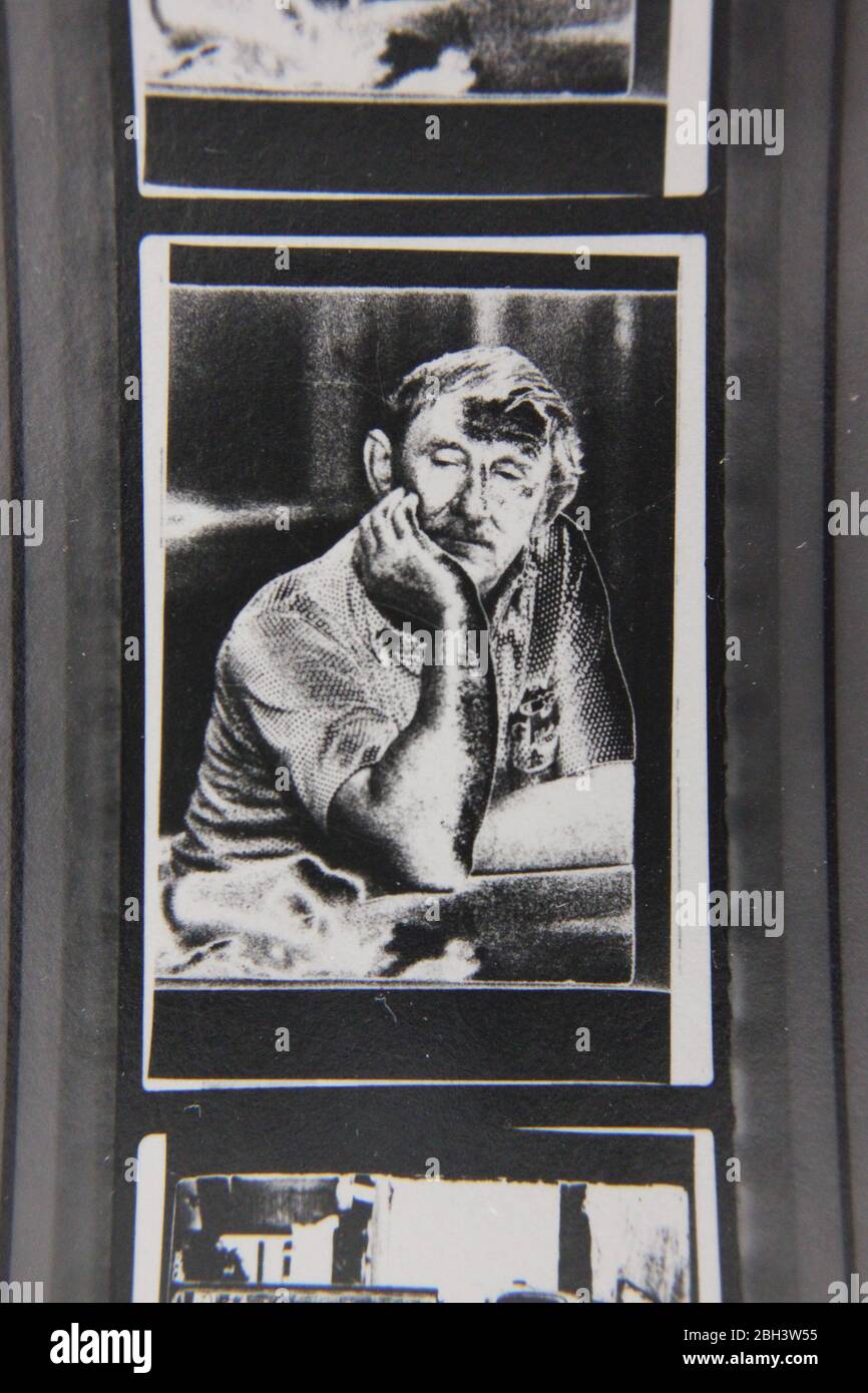 Fine 70s vintage extreme high contrast contact print photography of a ...
