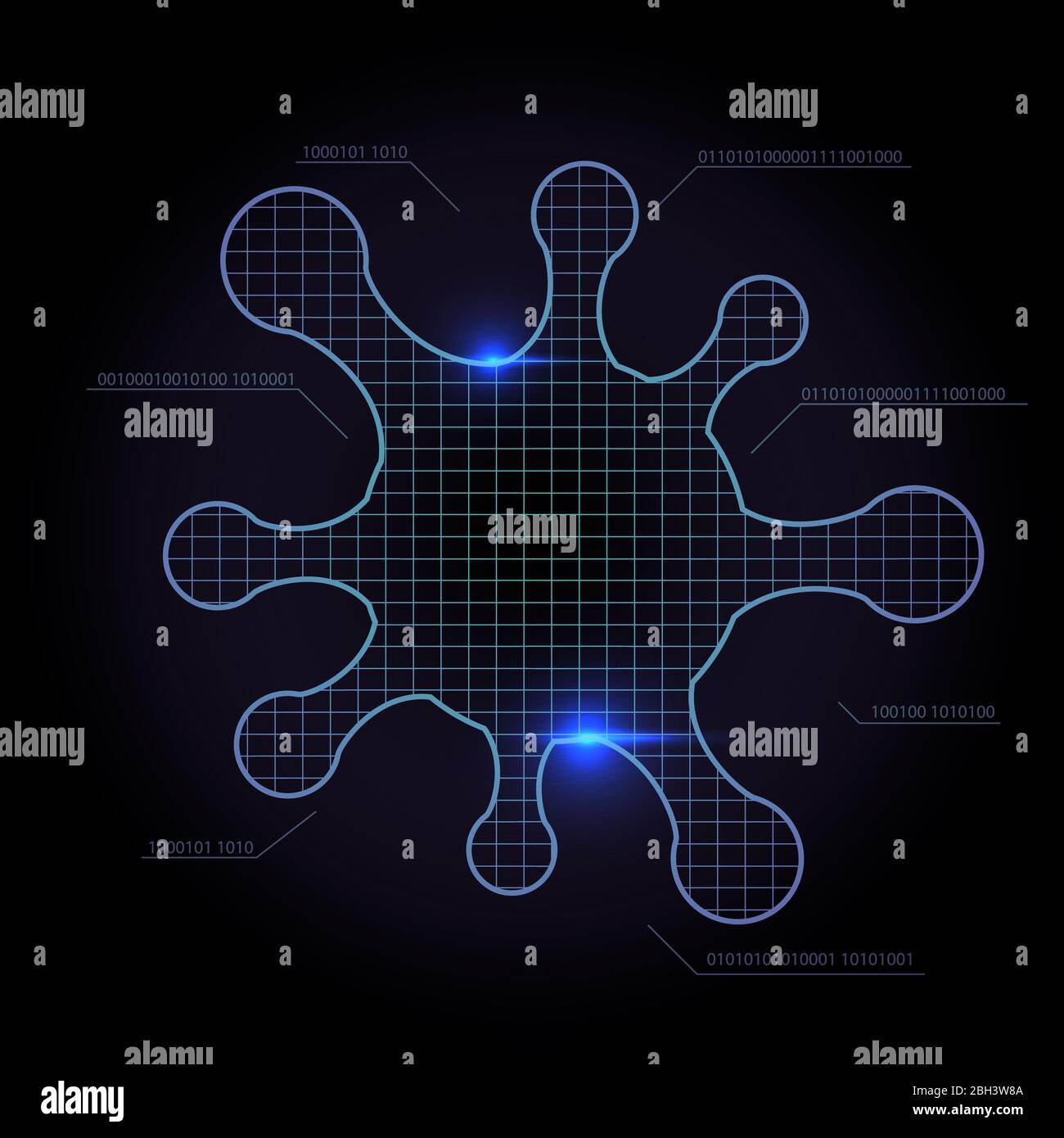 sci fi molecule shape interface screen futuristic HUD bar of the space ...